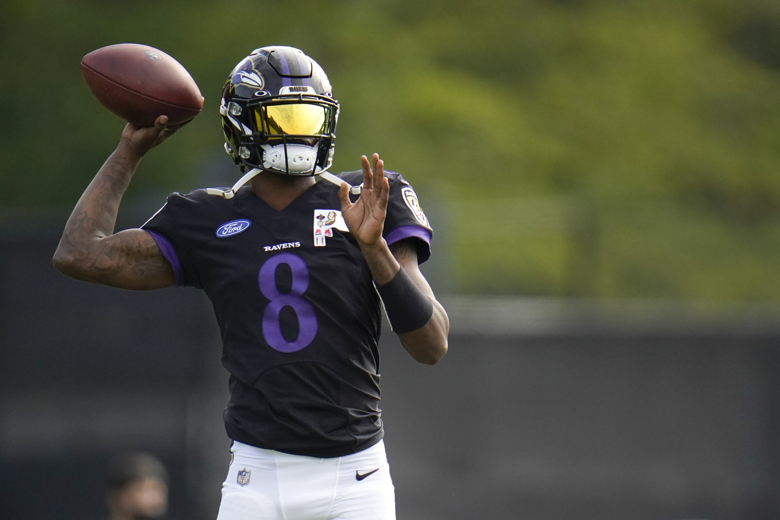 Ravens QB Jackson comfortable being face of the franchise | AP News
