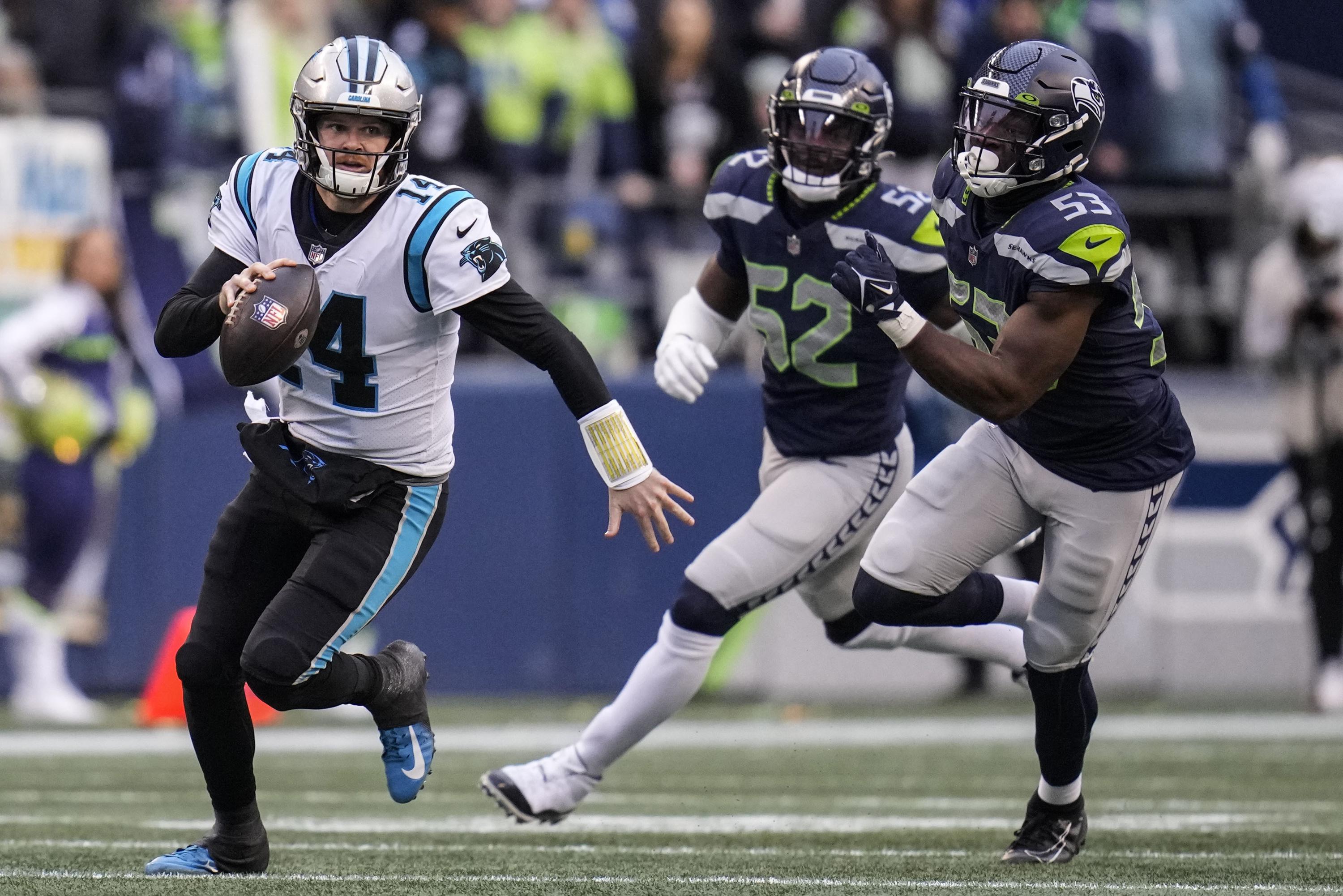 Panthers destacan por tierra para vencer a los Seahawks | AP News