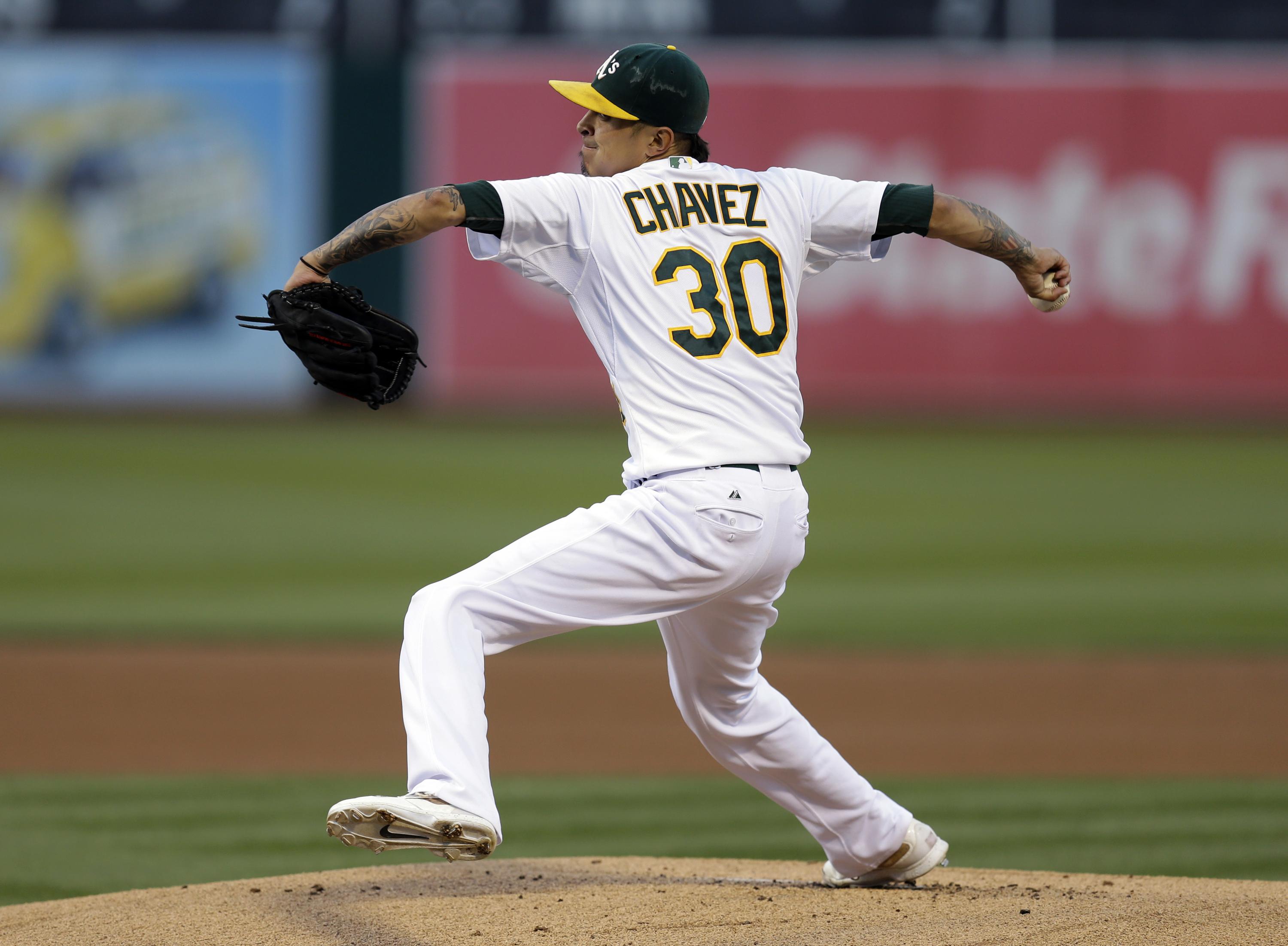Chavez strikes out 11 in A's 16-2 win over Padres | AP News