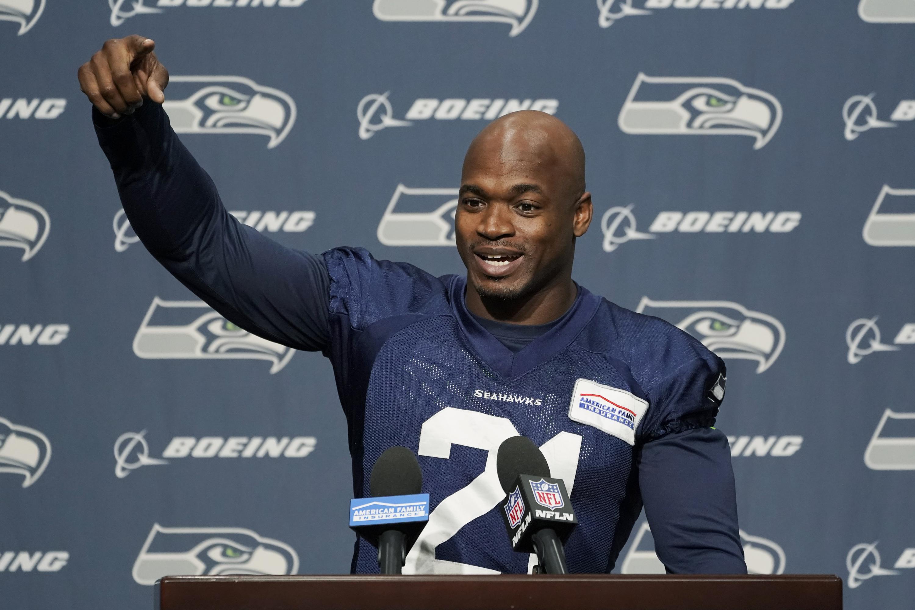 Seahawks elevate Adrian Peterson from practice squad | AP News