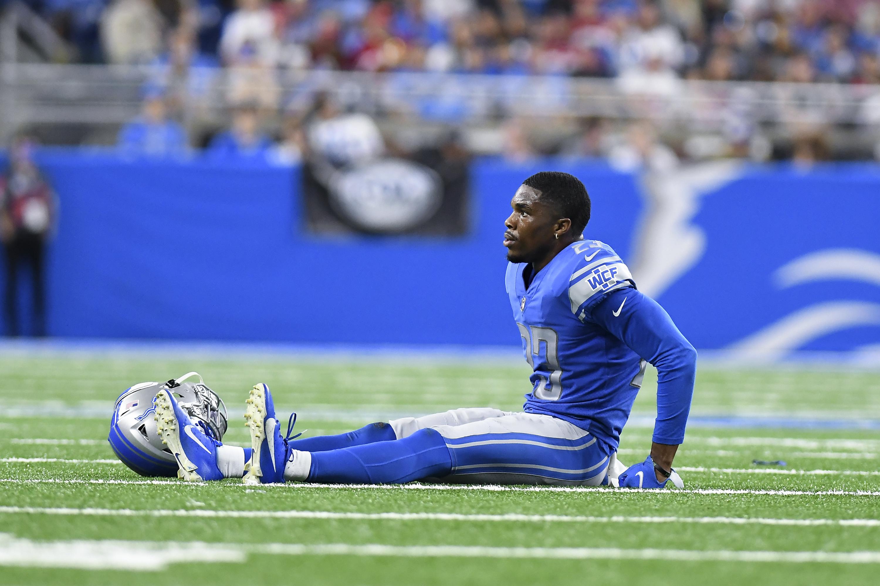 Lions CB Okudah has season-ending Achilles tendon injury | AP News