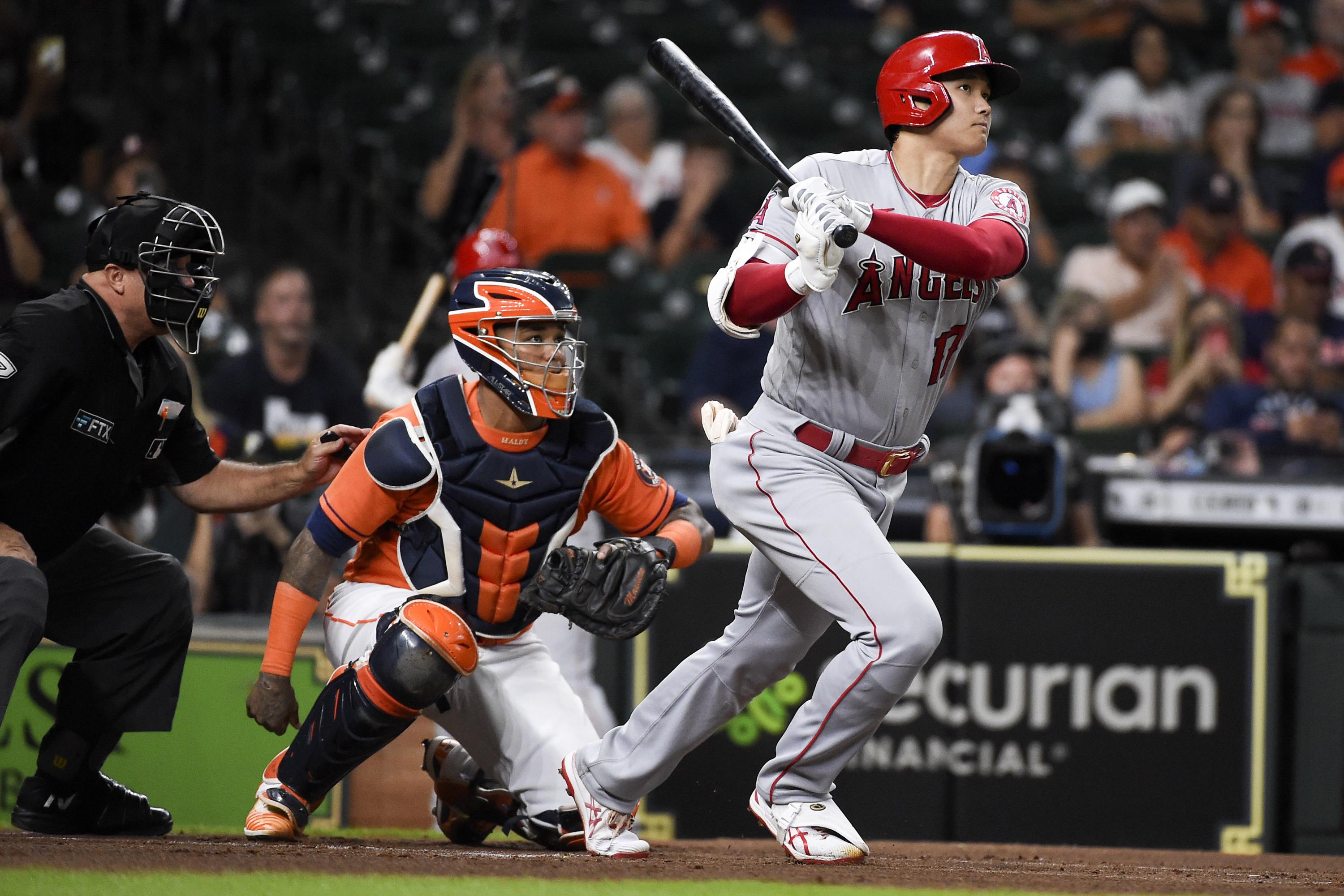 Ohtani hits 44th HR, but Astros tag him in win over Angels | AP News