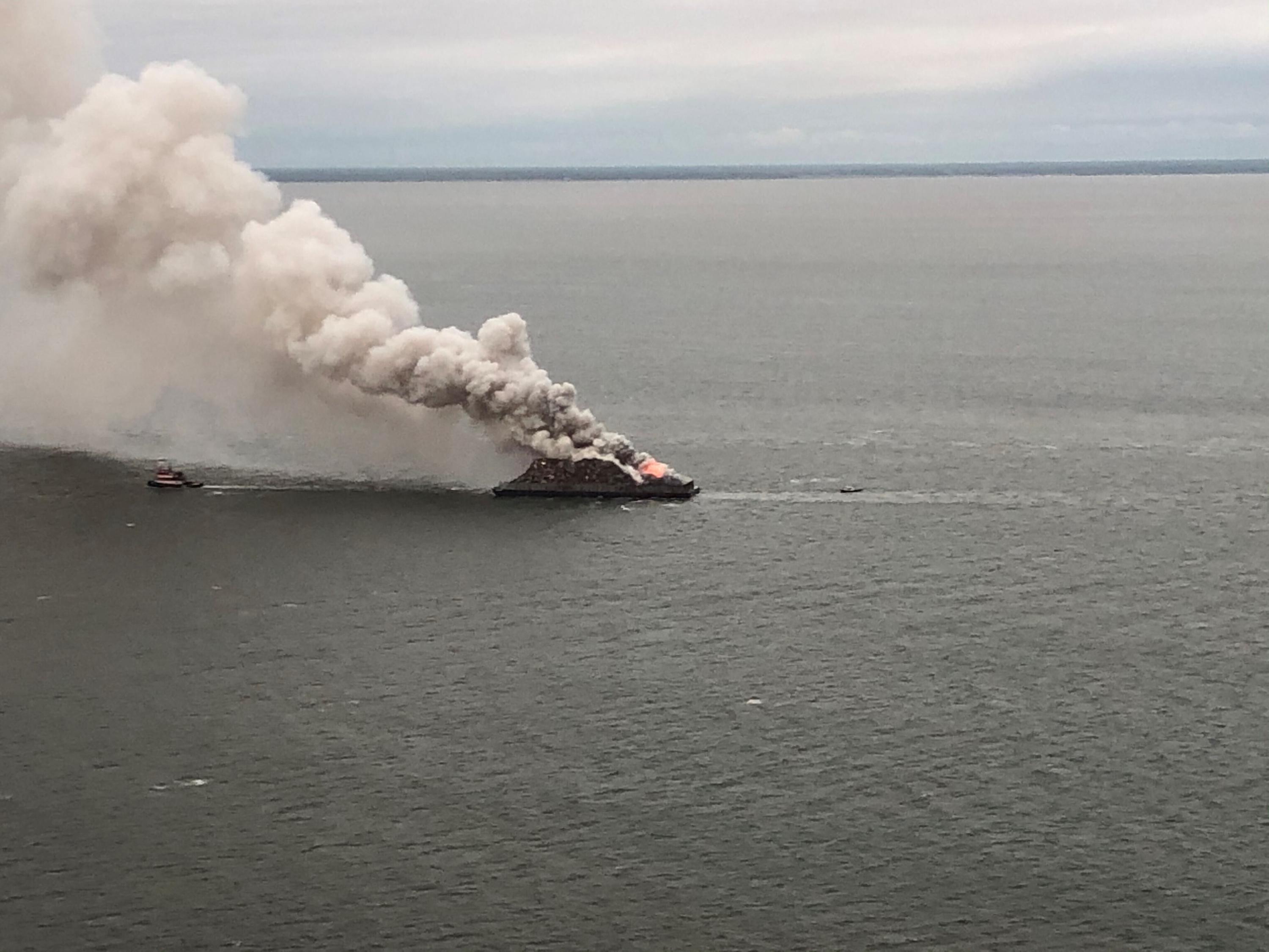 Coast Guard: Fire extinguished on barge in Delaware Bay | AP News