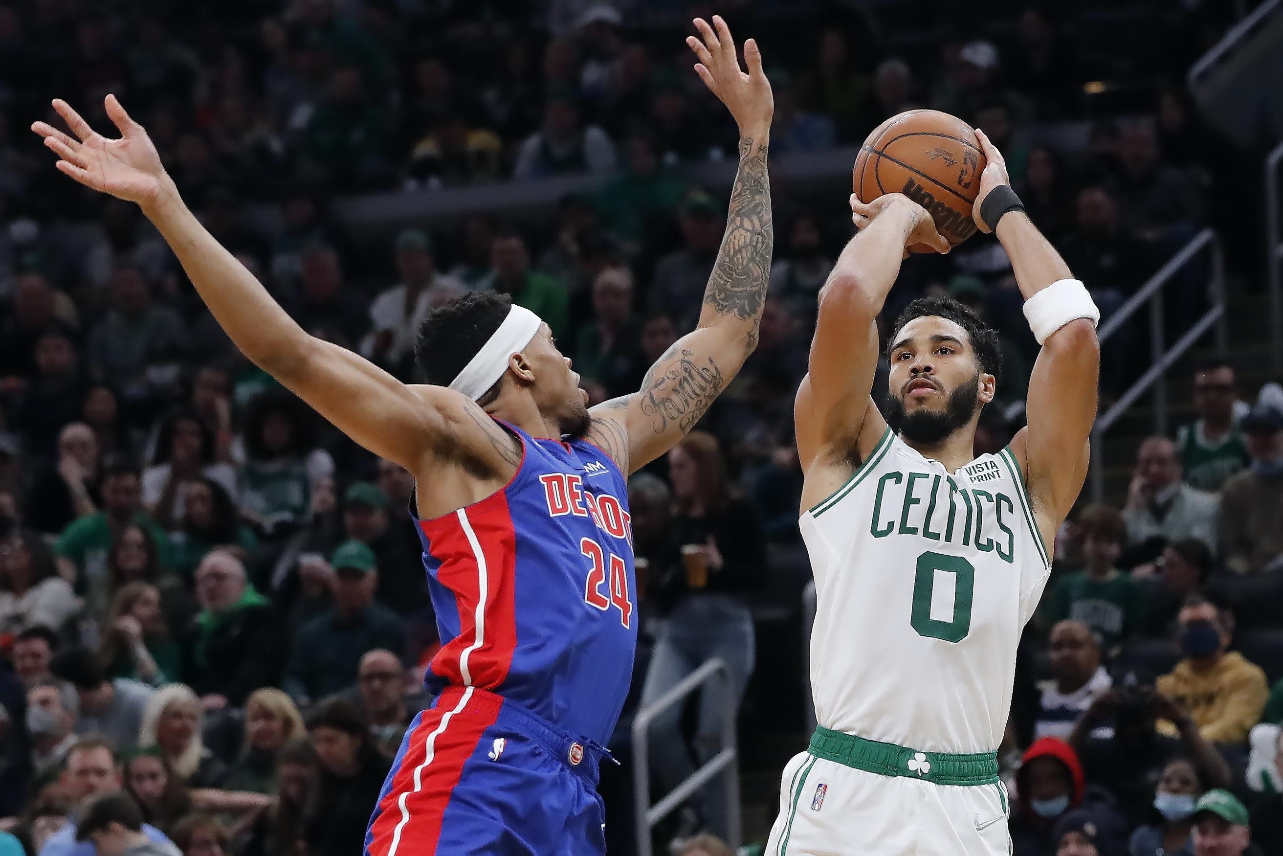Jayson Tatum scores 31 points, Celtics beat Pistons 114-103 | AP News