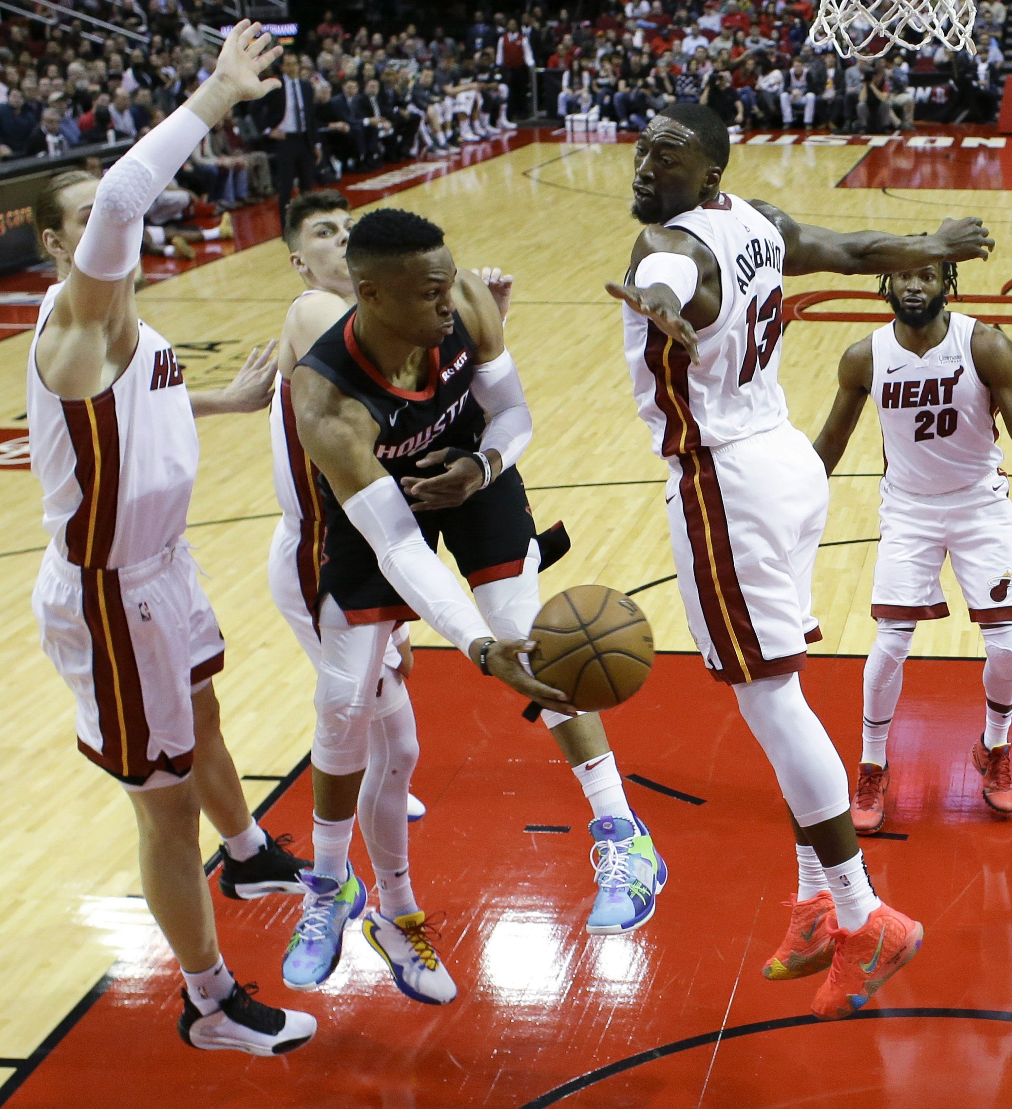 Harden, Westbrook help Rockets down Heat 117-108 | AP News