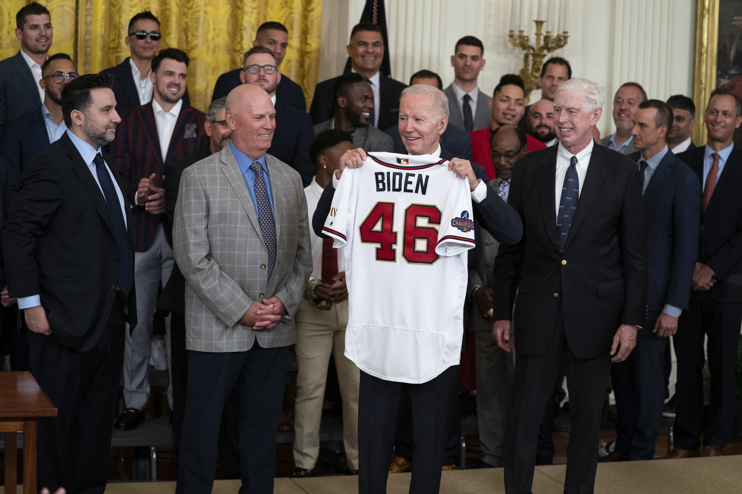 Biden praises Braves' 'unstoppable, joyful run' to 2021 win | AP News