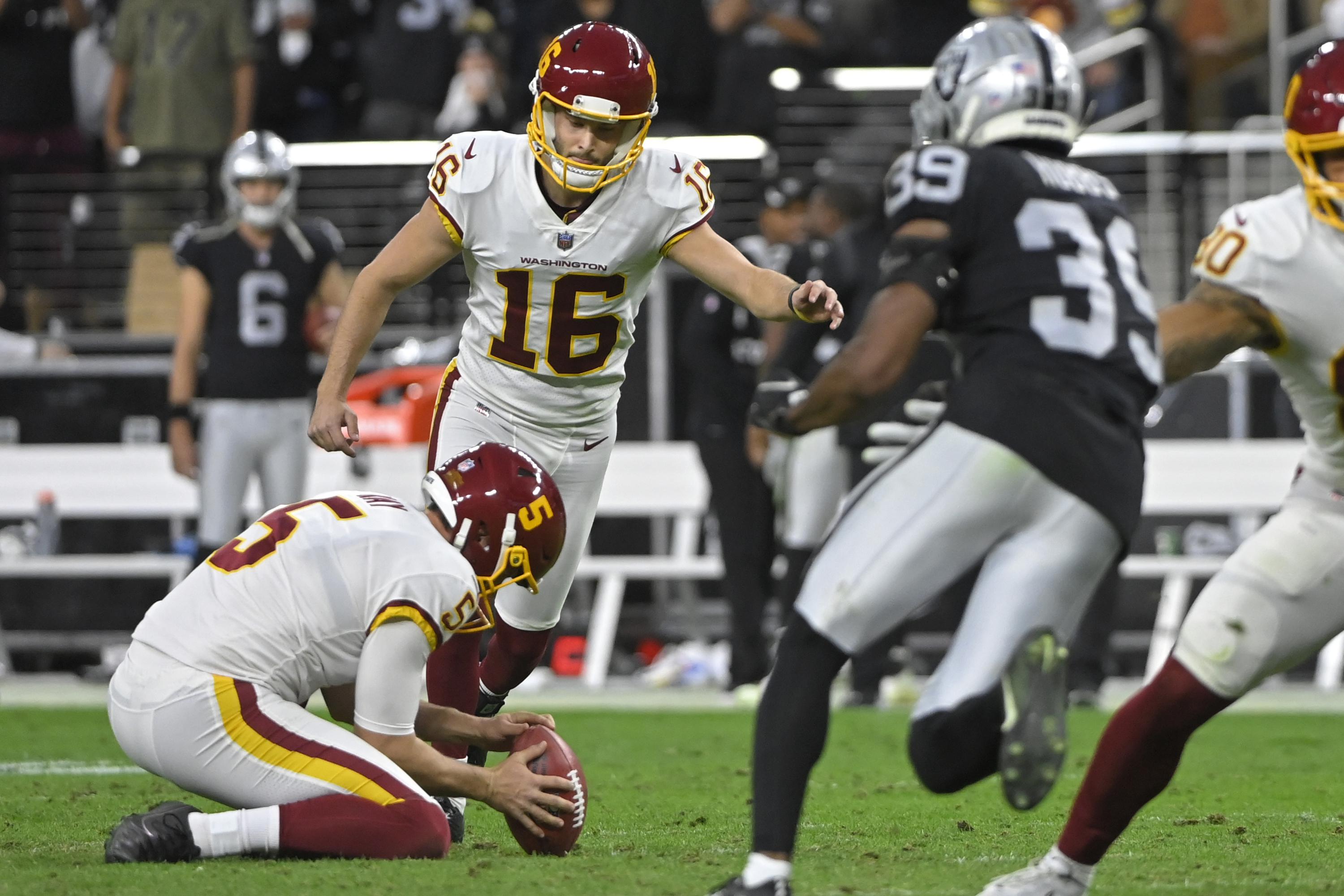 Washington rallies for 4th straight win, 17-15 over Raiders | AP News