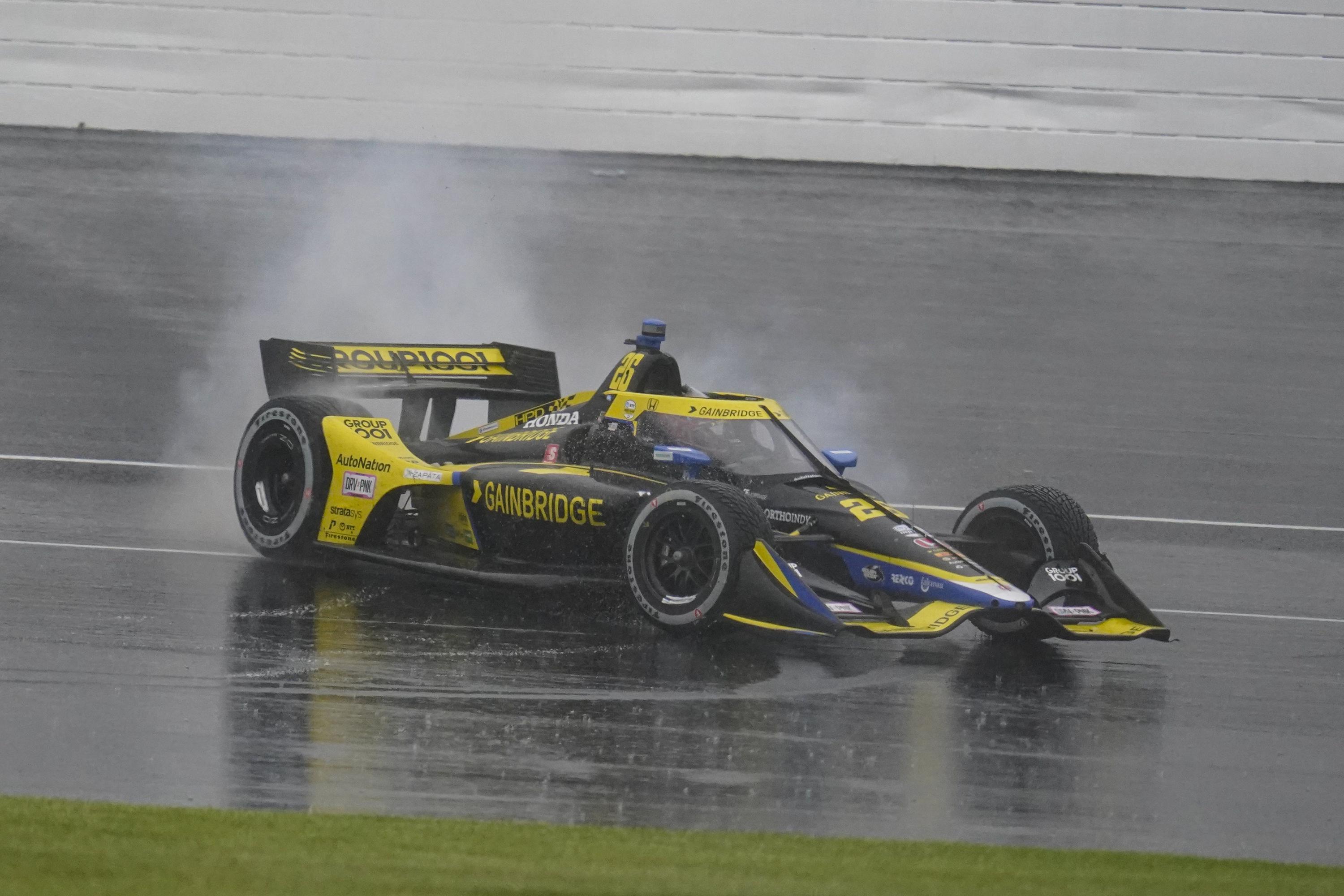IndyCar's aeroscreen gets mixed reviews in 1st rain test | AP News