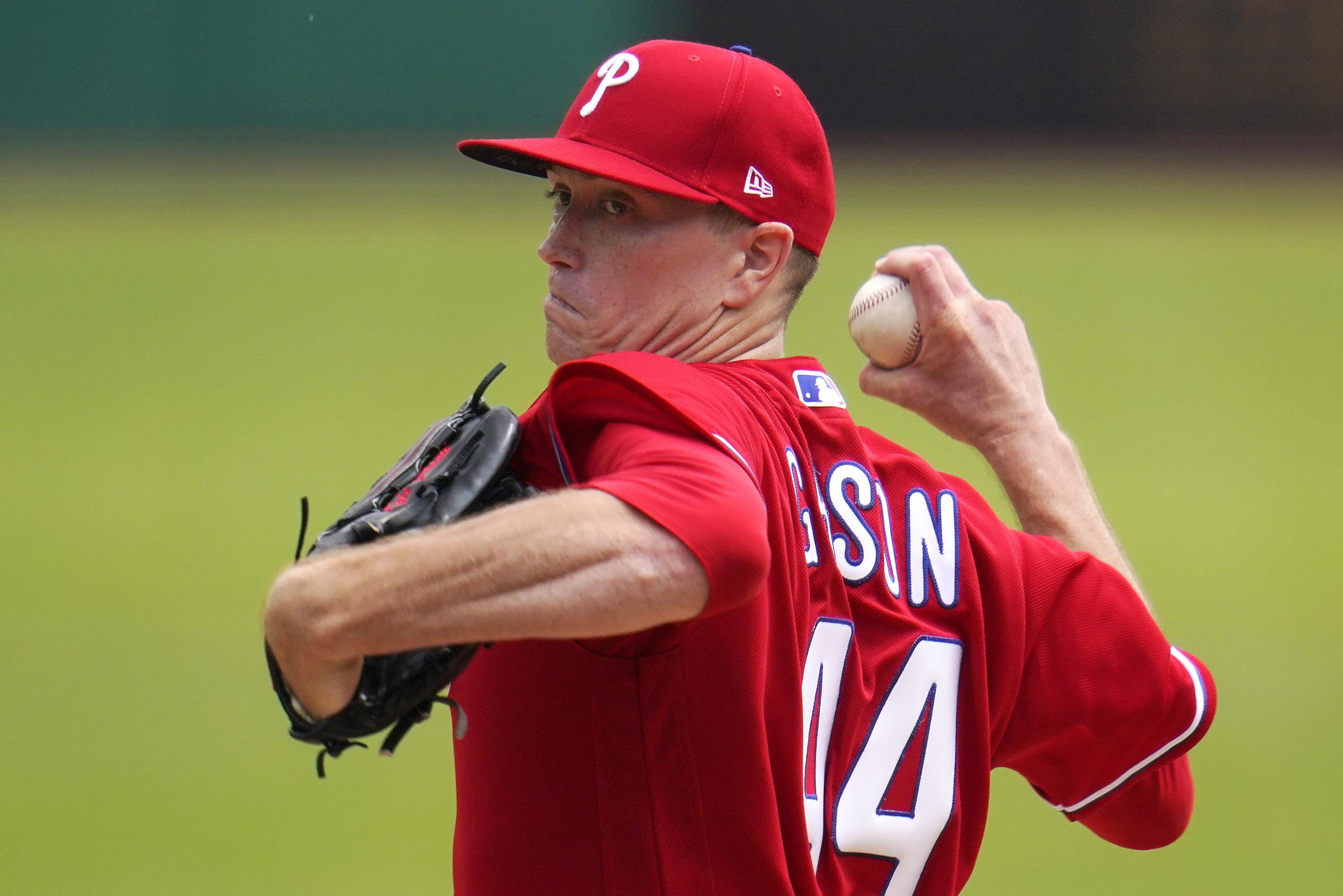 Gibson excels in Phils debut; Realmuto, Harper pound Pirates | AP News