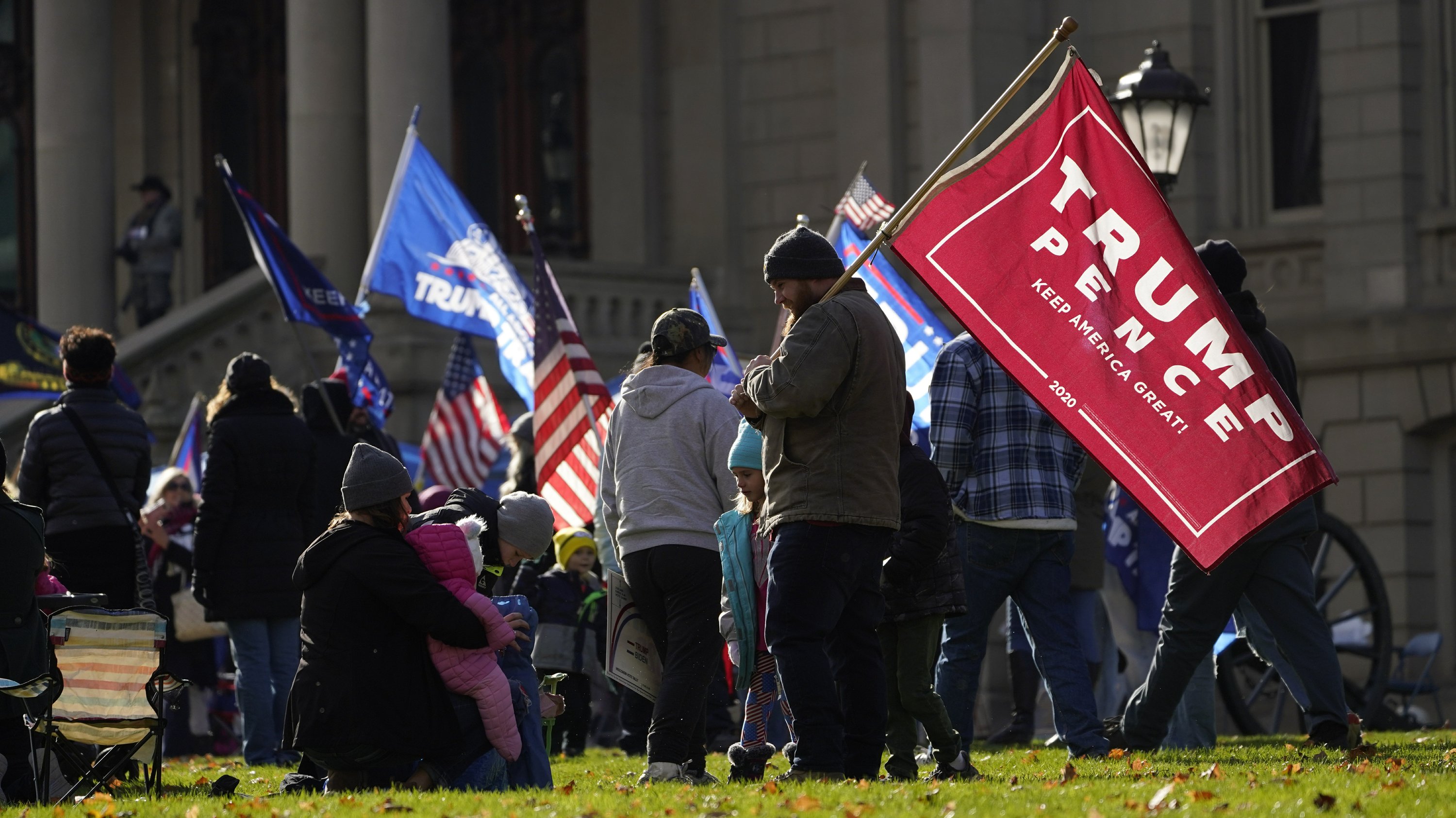 'Stop the steal': Trump supporters rally at Michigan Capitol