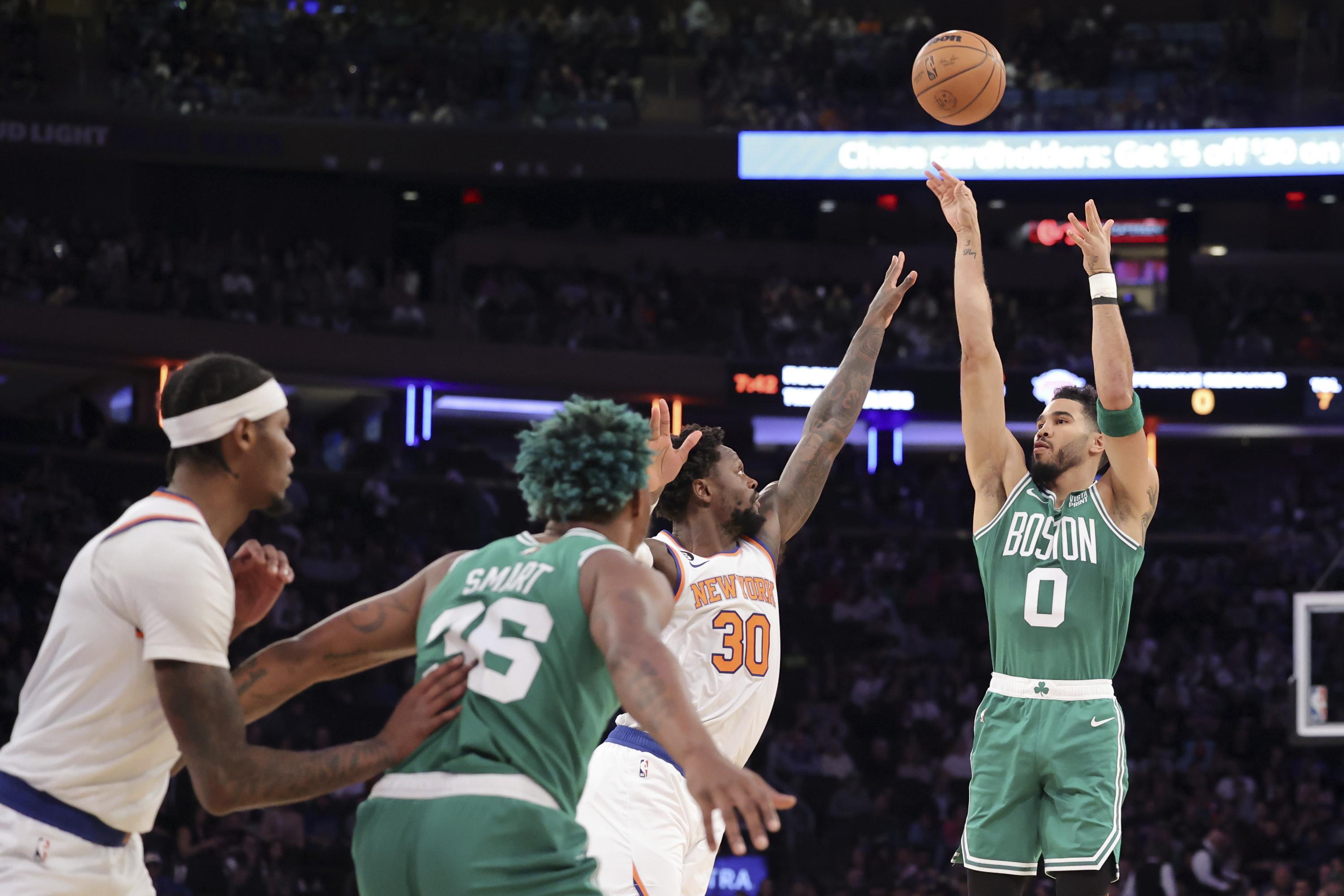 Brown has 30, Celtics hit 27 3s in 133-118 win over Knicks | AP News