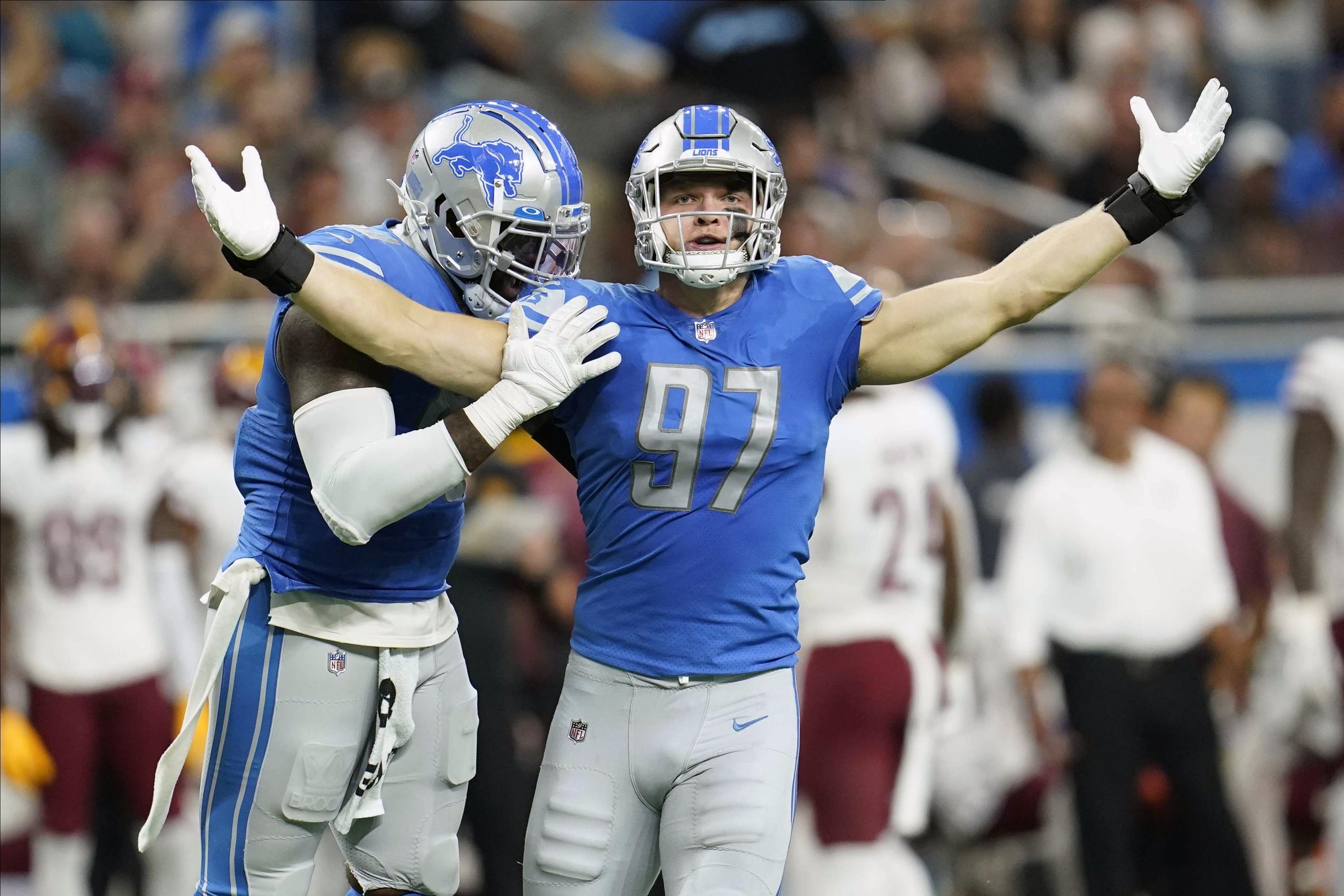 Goff throws 4 TD passes, Lions beat Commanders 36-27 | AP News
