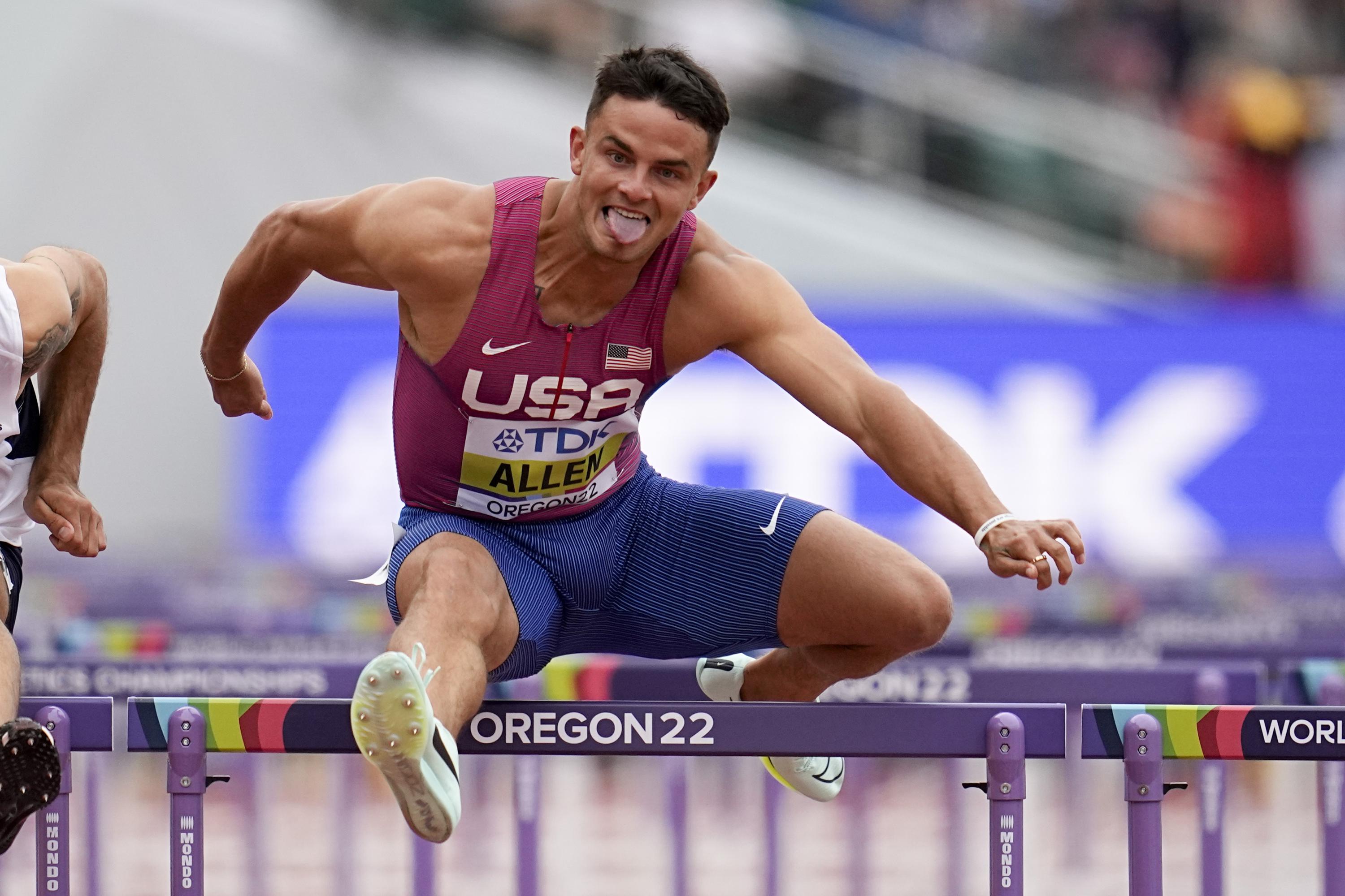 Devon Allen chases hurdles gold at worlds, then off to NFL | AP News