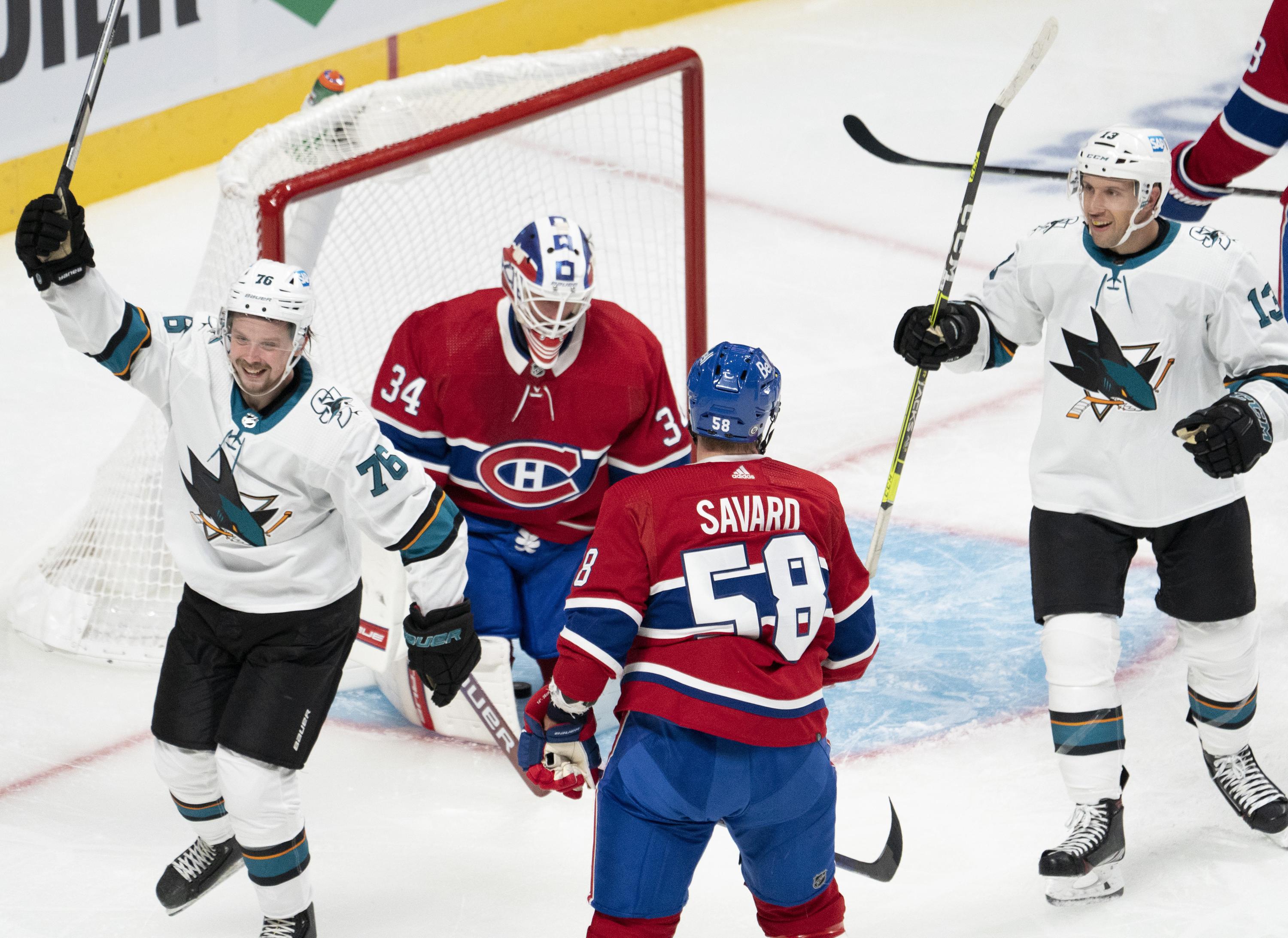 Rookie Dahlen scores twice, Sharks blank Canadiens 5-0 | AP News