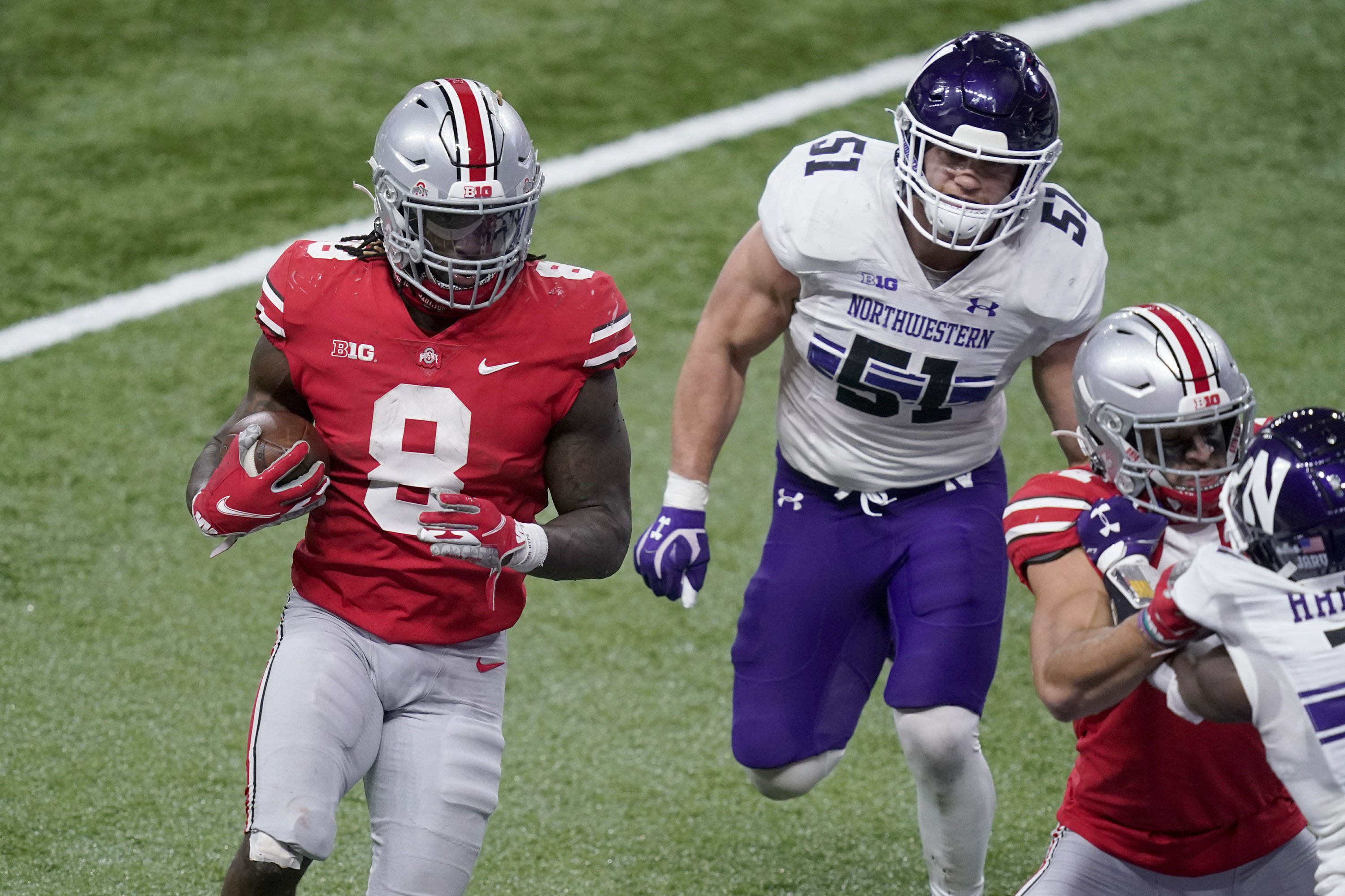 No. 3 Ohio St. runs past No. 15 Wildcats for Big Ten crown | AP News
