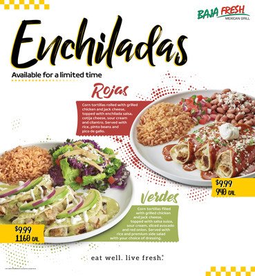 Baja Fresh Adds Enchiladas to its Menu for a Limited Time | AP News