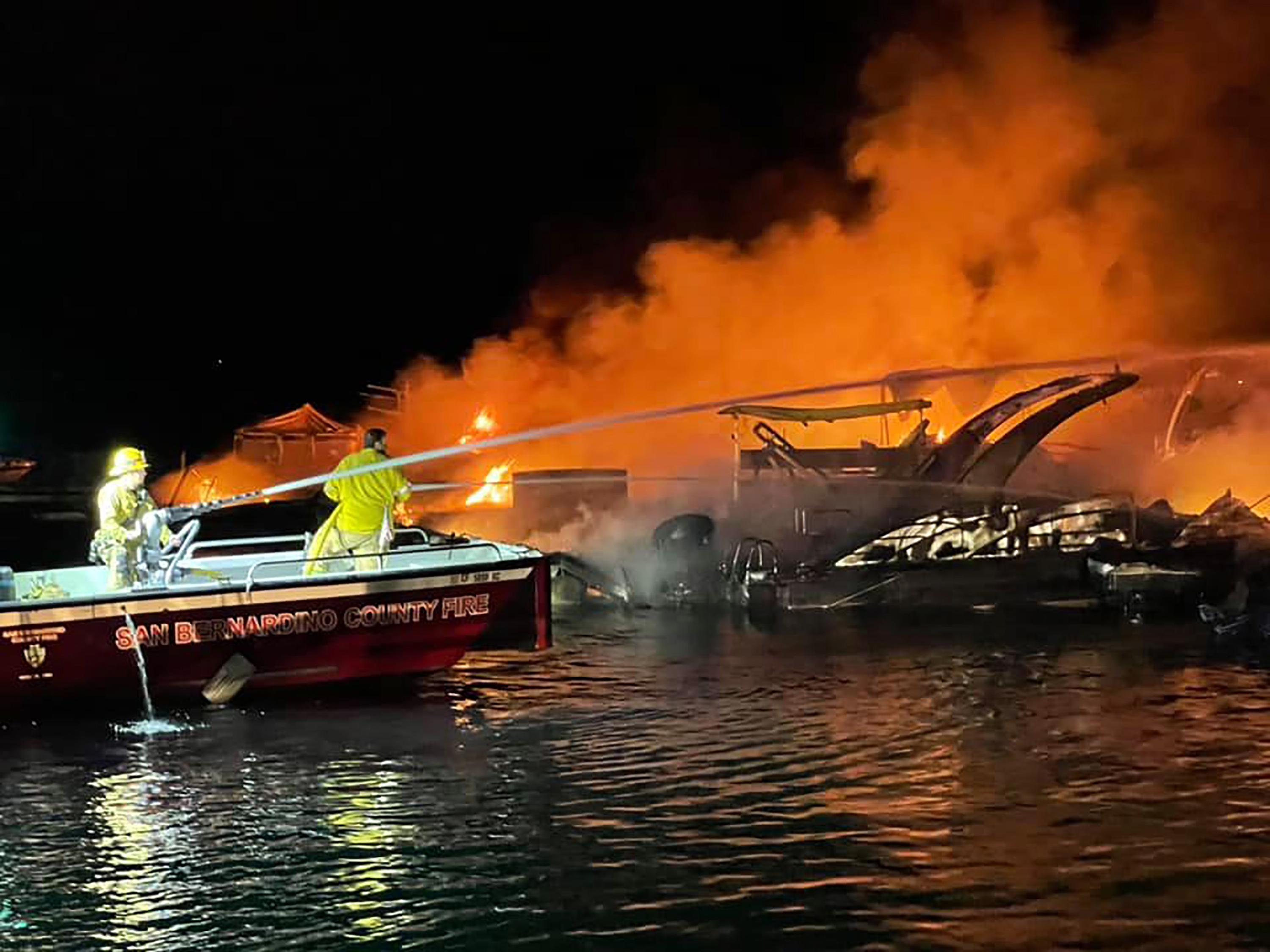 Fire burns boats at Southern California lake marina | AP News