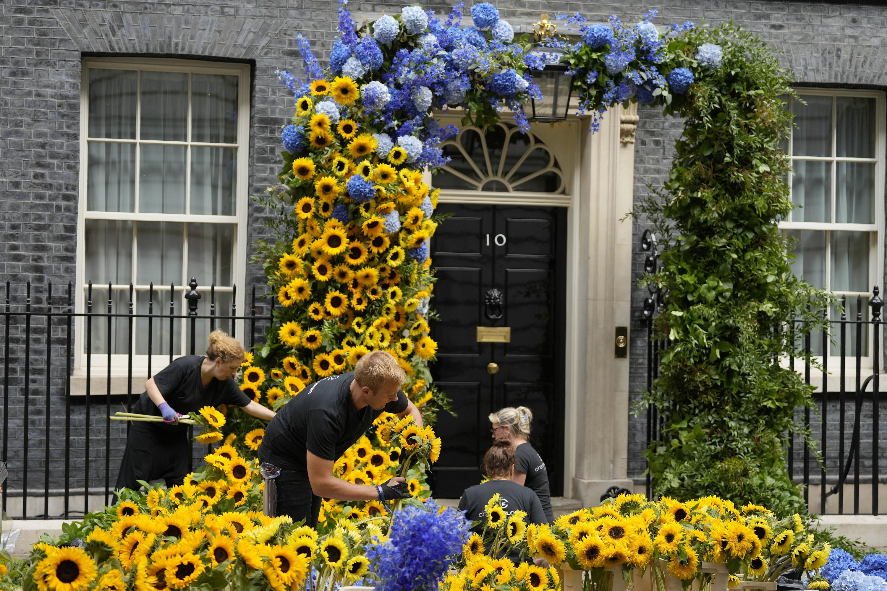 UK shows Ukraine solidarity with sunflower display | AP News
