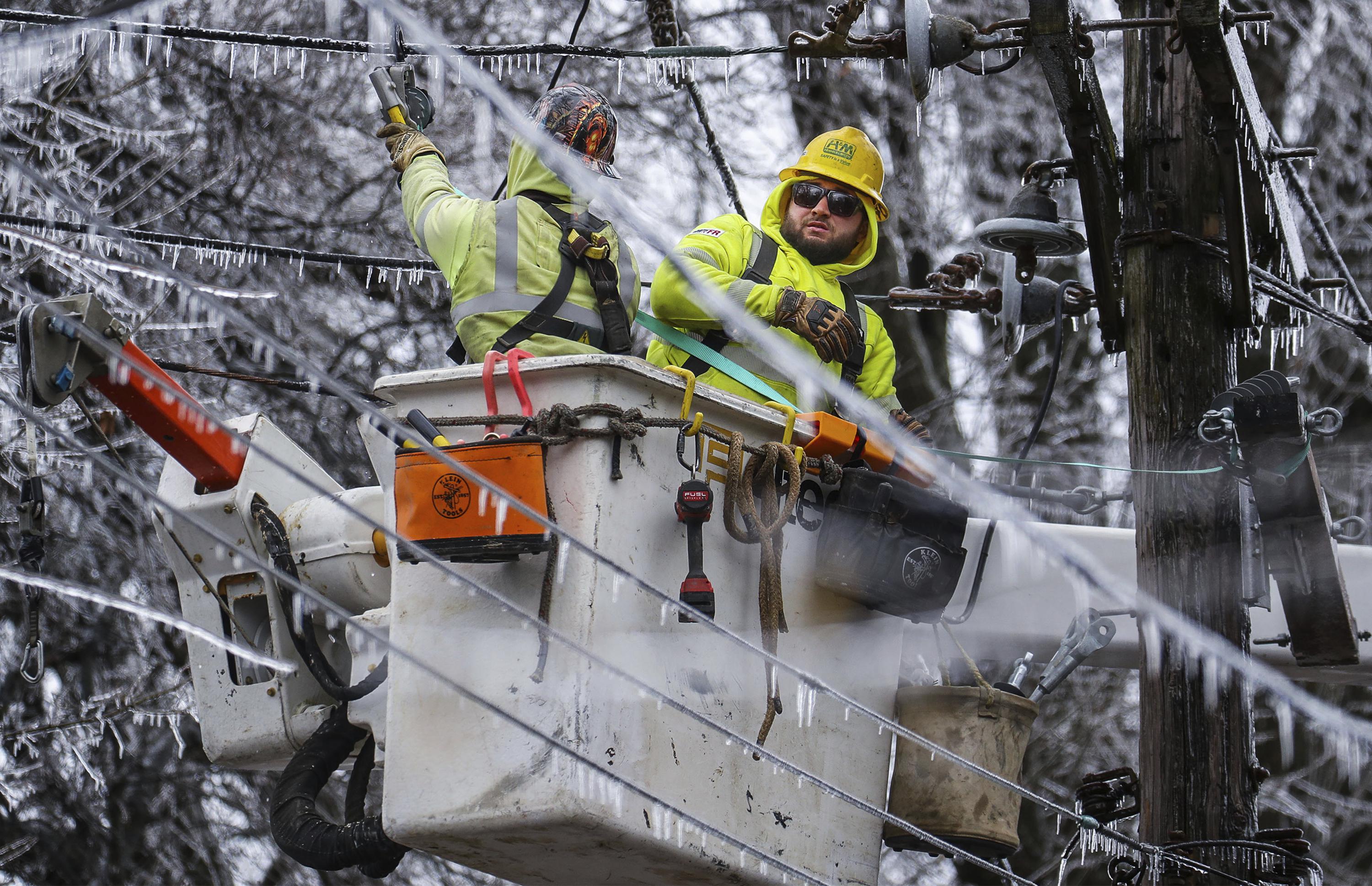 Electrical Lineman Snow Storm