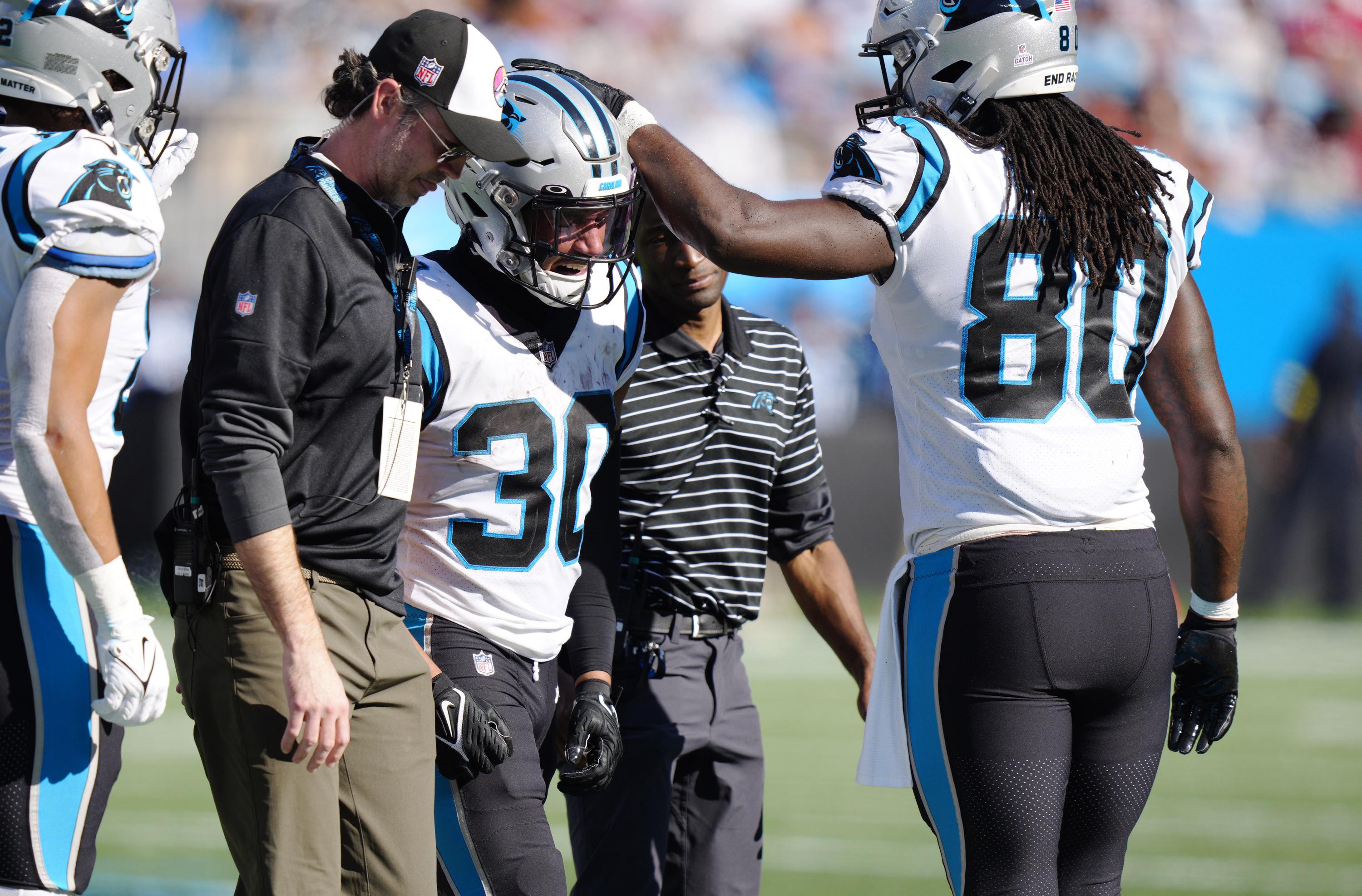 Panthers RB Hubbard ruled out; Foreman to start vs Falcons | AP News