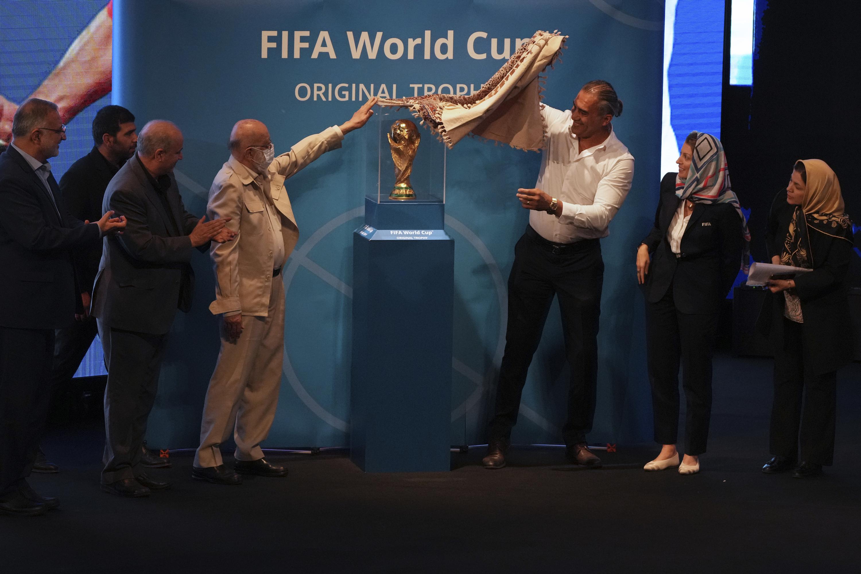 Iran puts FIFA World Cup trophy on display for 1st time | AP News