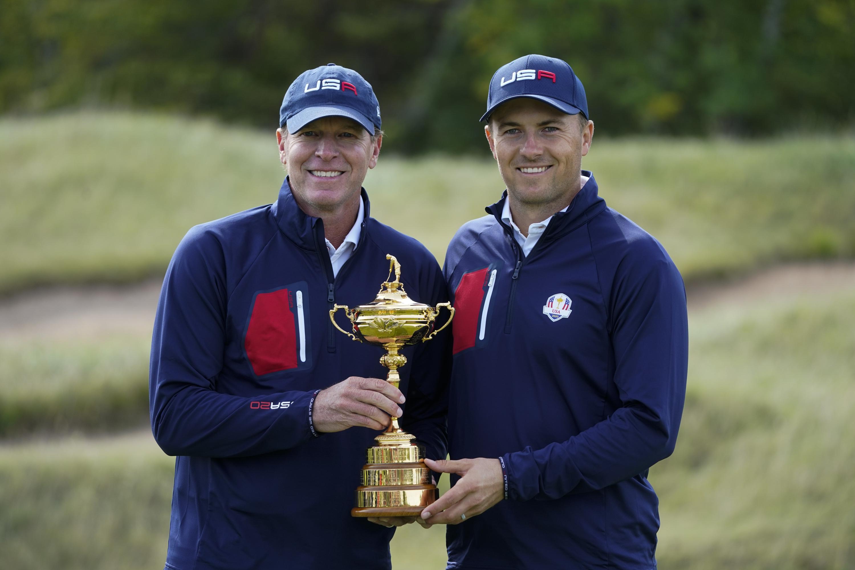 Stricker happy that a postponement helped get Spieth on team | AP News