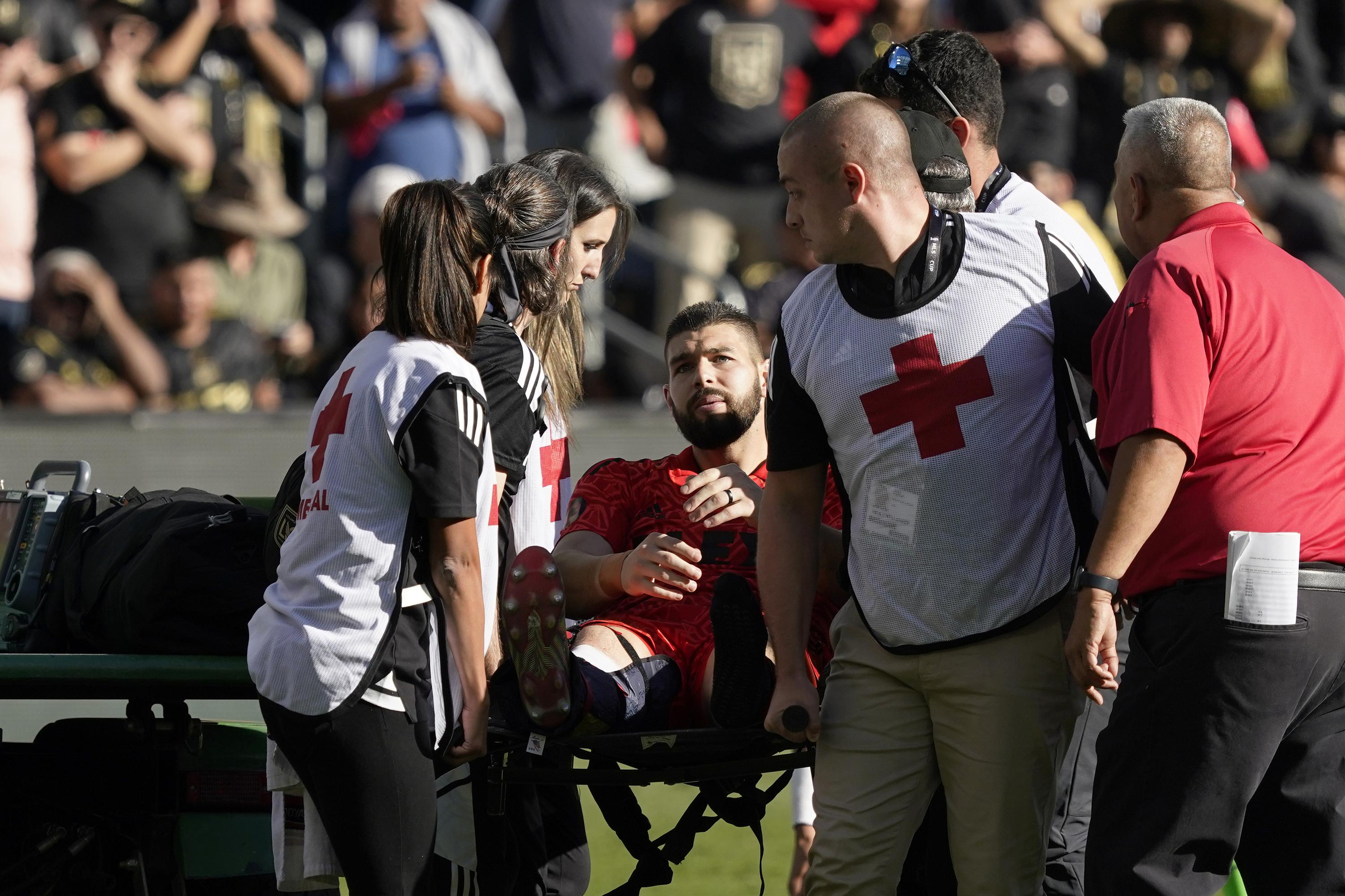LAFC confirms keeper Crepeau broke leg on MLS Cup final foul | AP News
