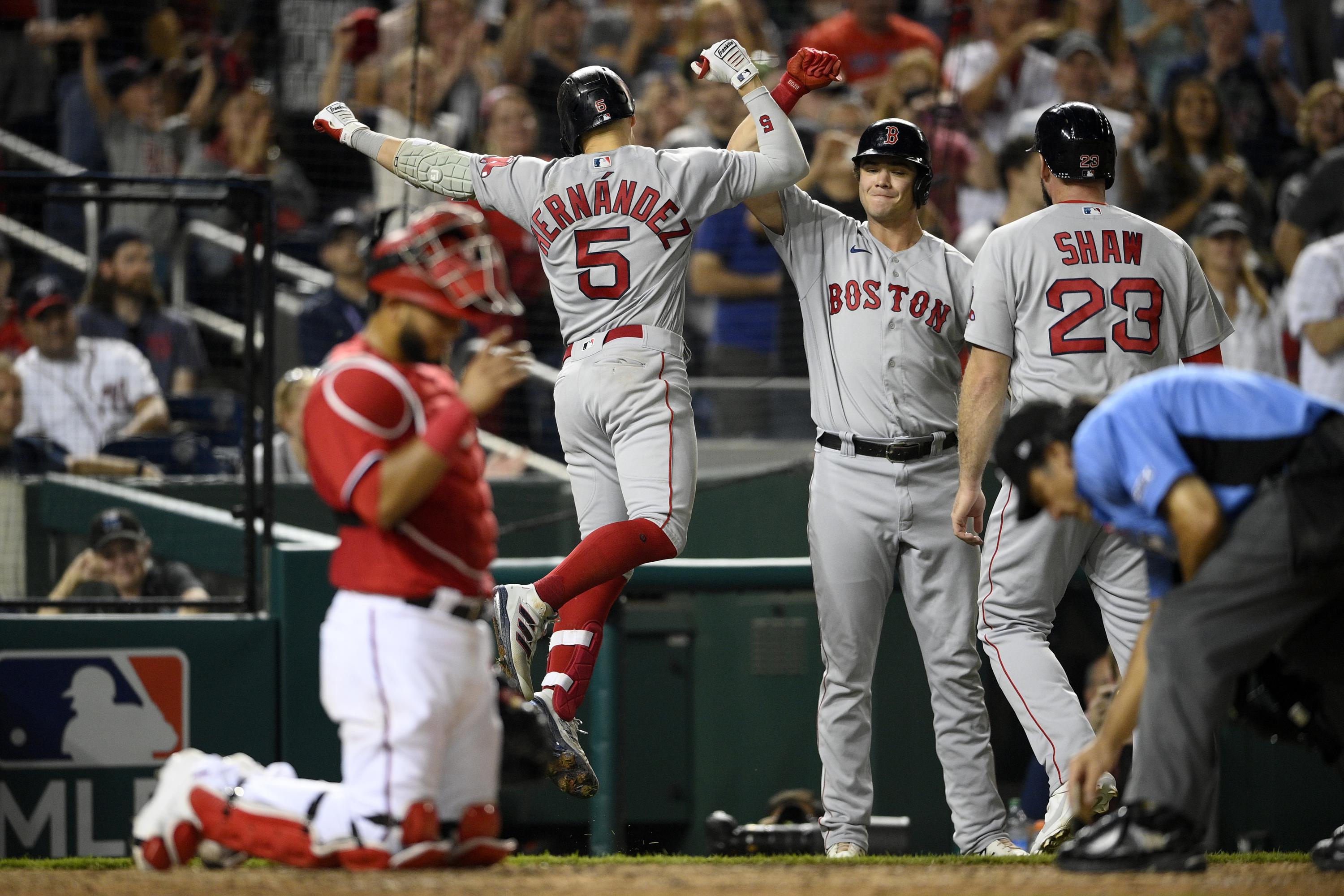 Red Sox rally in 9th, on brink of clinching wild-card berth | AP News