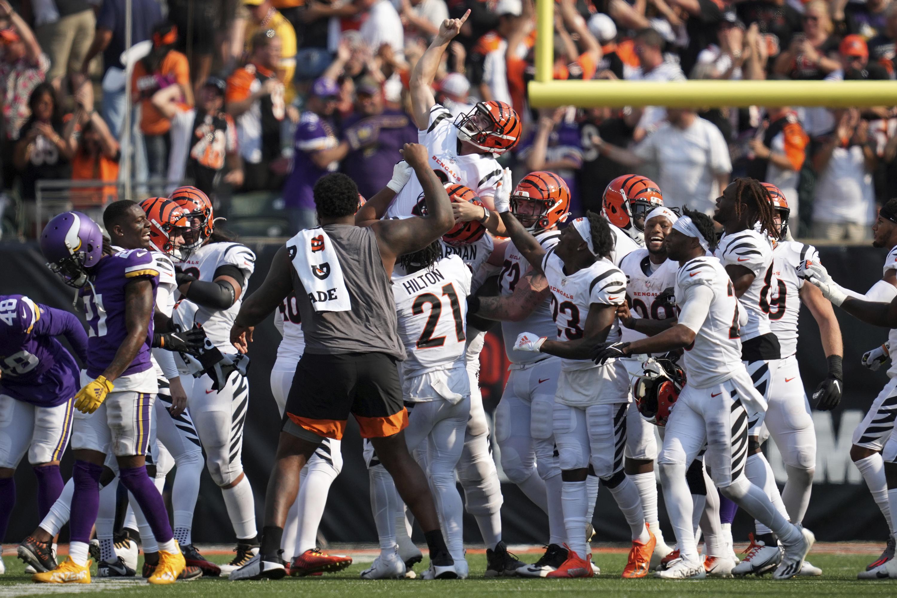 Bengals get some breaks in Week 1 win against Vikings in OT | AP News