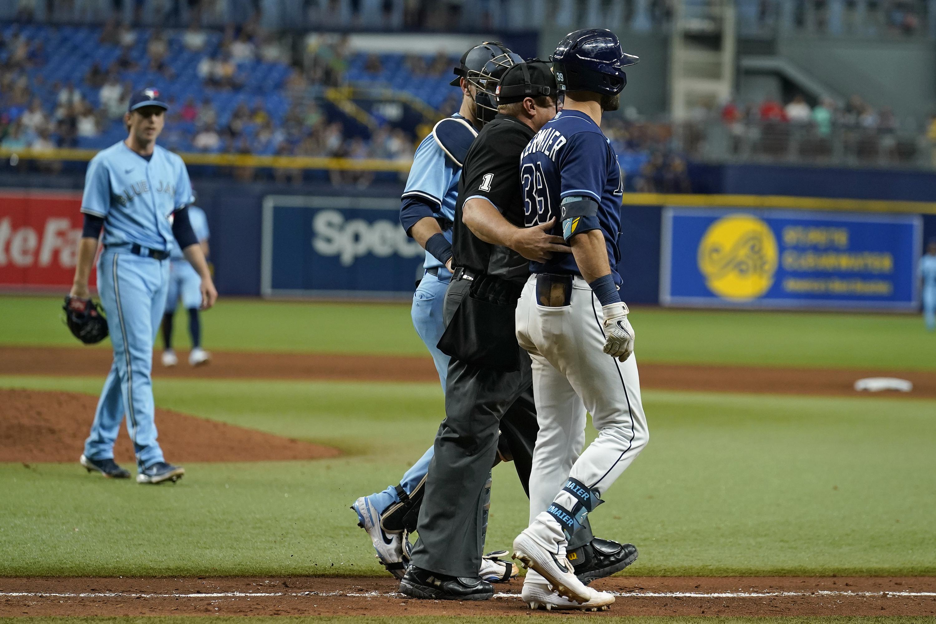 Kiermaier hit after scouting report flap; Rays to playoffs | AP News