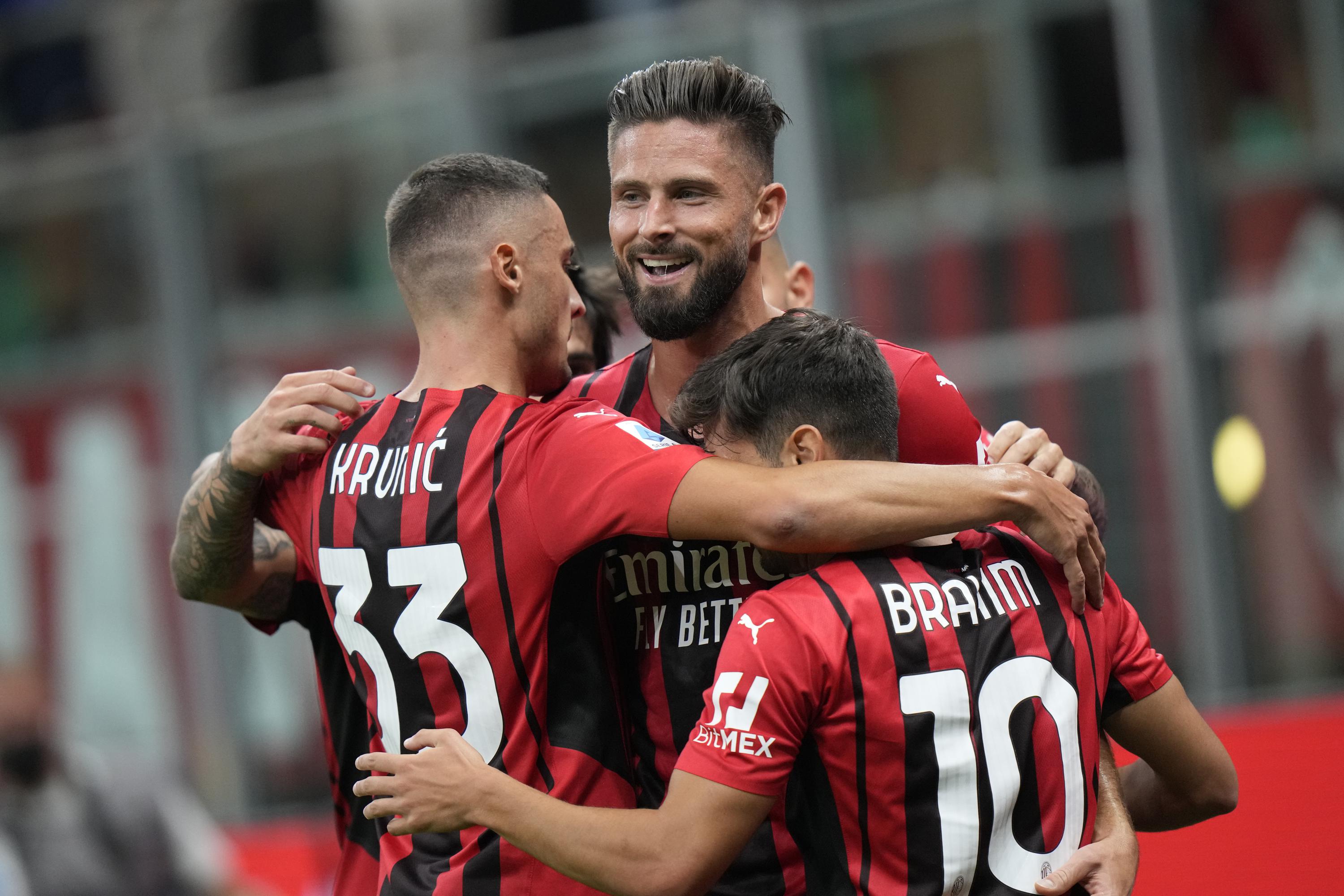 Giroud scores 2 as Milan routs Cagliari 4-1 in Serie A | AP News