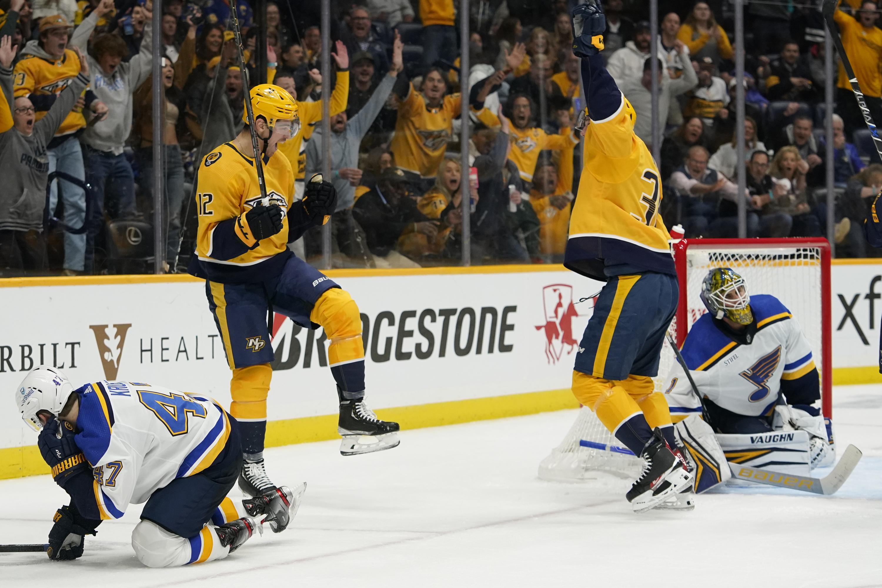Josi's goal, 2 assists lead Predators past Blues 6-2 | AP News