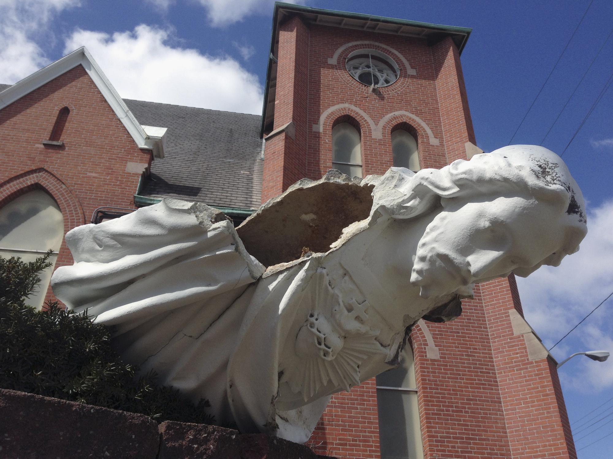 Vandal destroys Rock Island Jesus statue | AP News