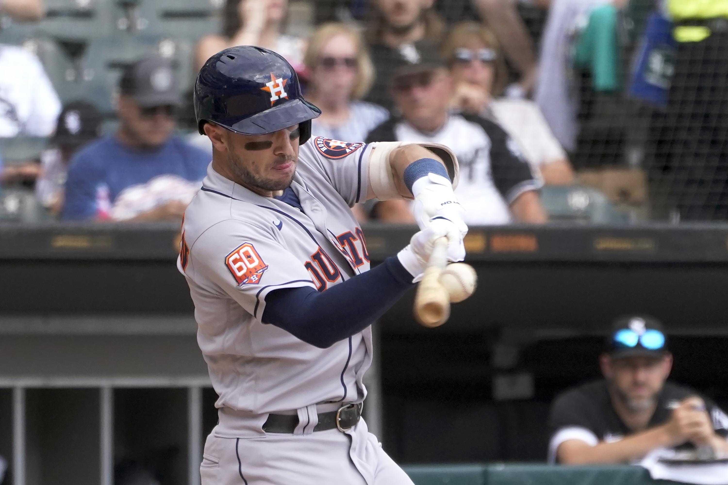 Astros star Alvarez back at ballpark after breathing scare | AP News