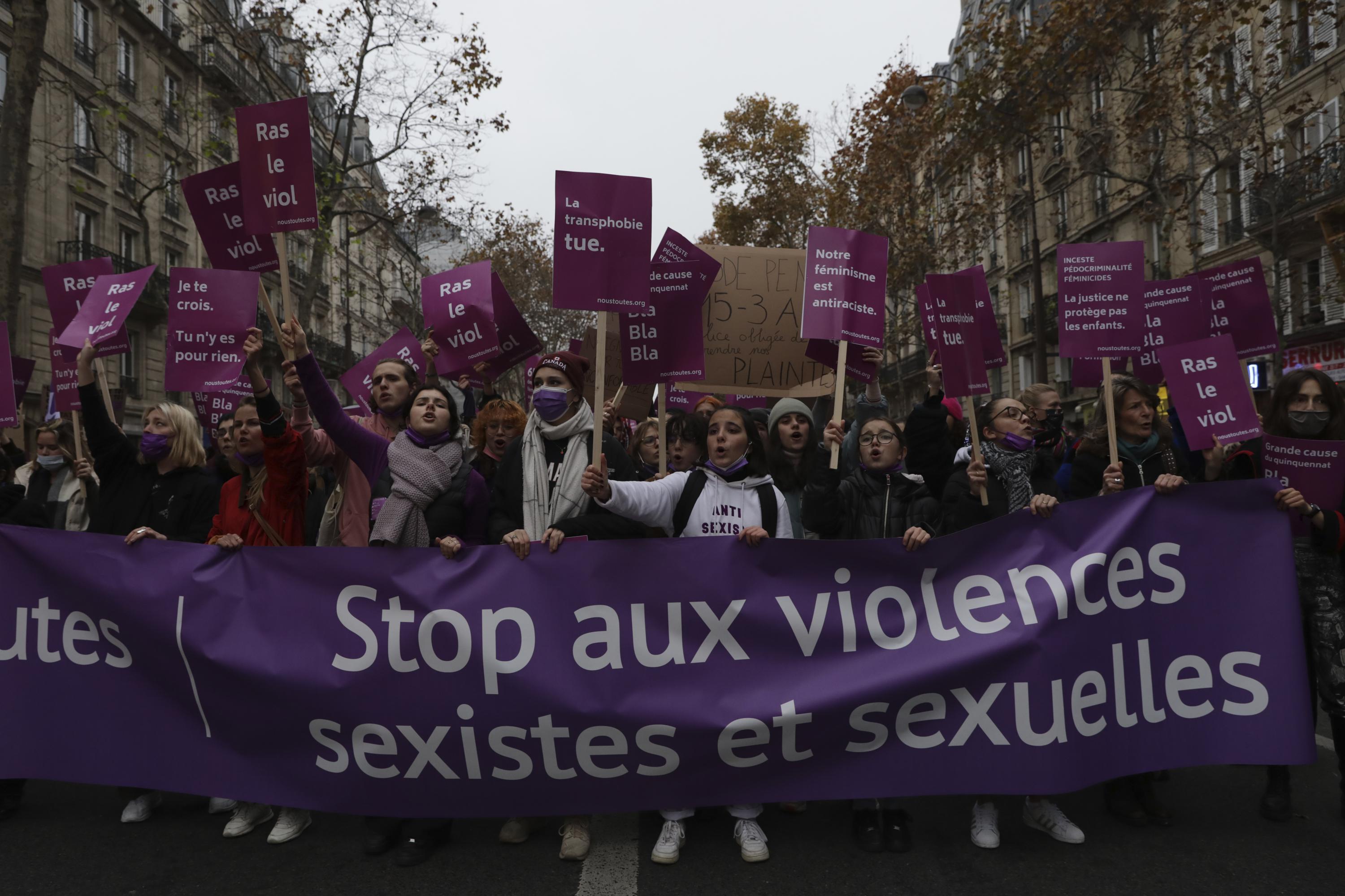 Marchers across France decry violence against women | AP News