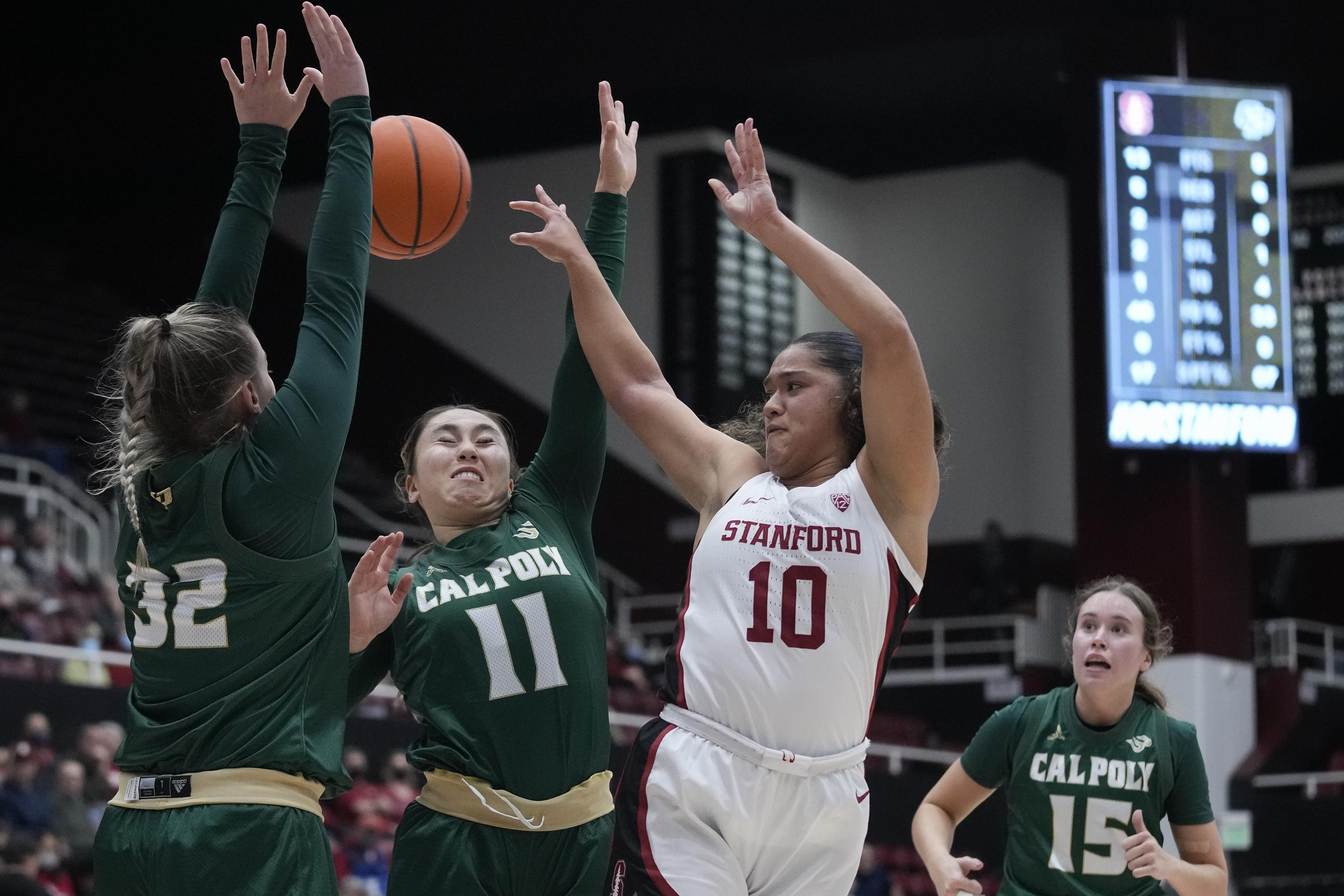 Jump scores 24 with eight 3s as Stanford tops Cal Poly 80-43 | AP News