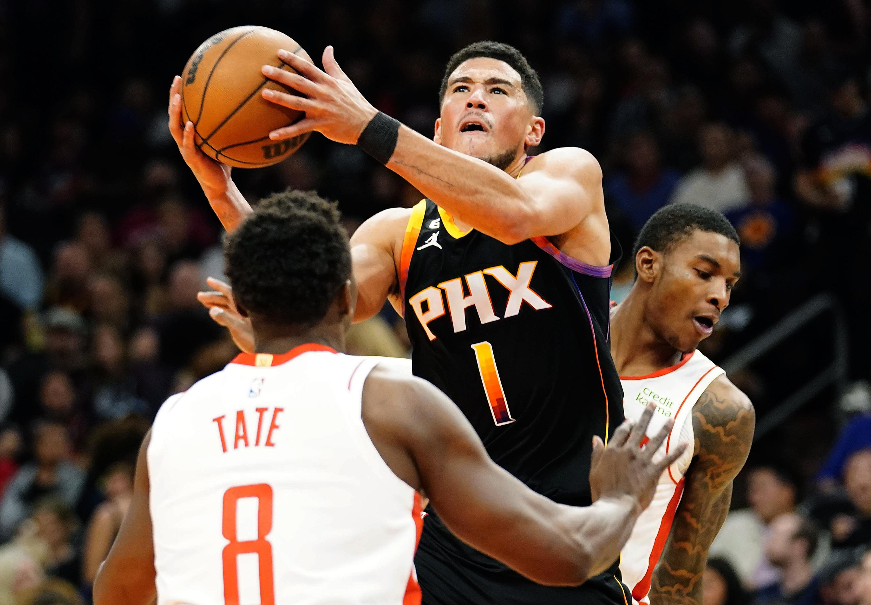 Devin Booker scores 30 points, Suns beat Rockets 124-109 | AP News