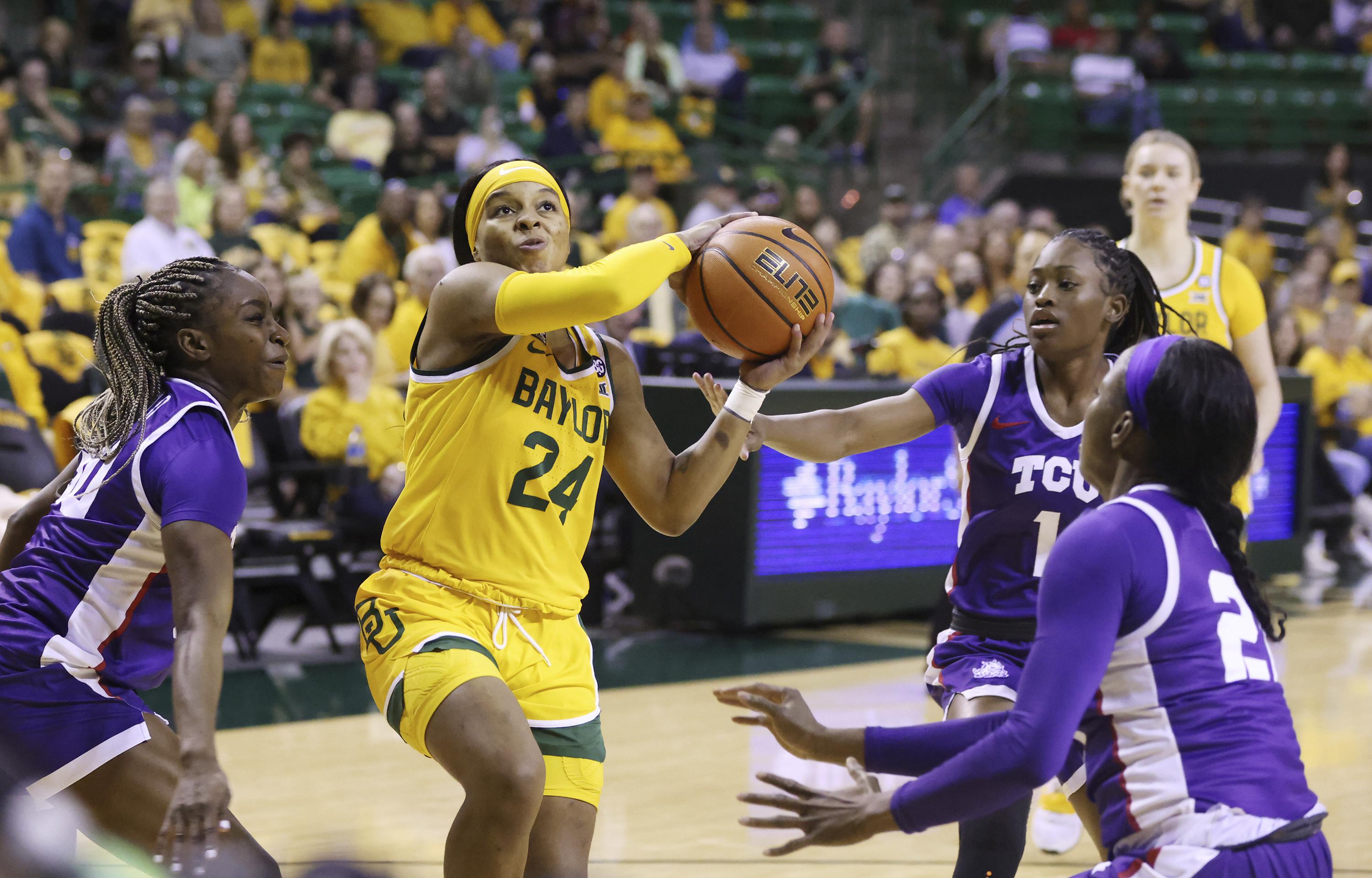 Strong finish leads No. 23 Baylor women over TCU 64-42 | AP News