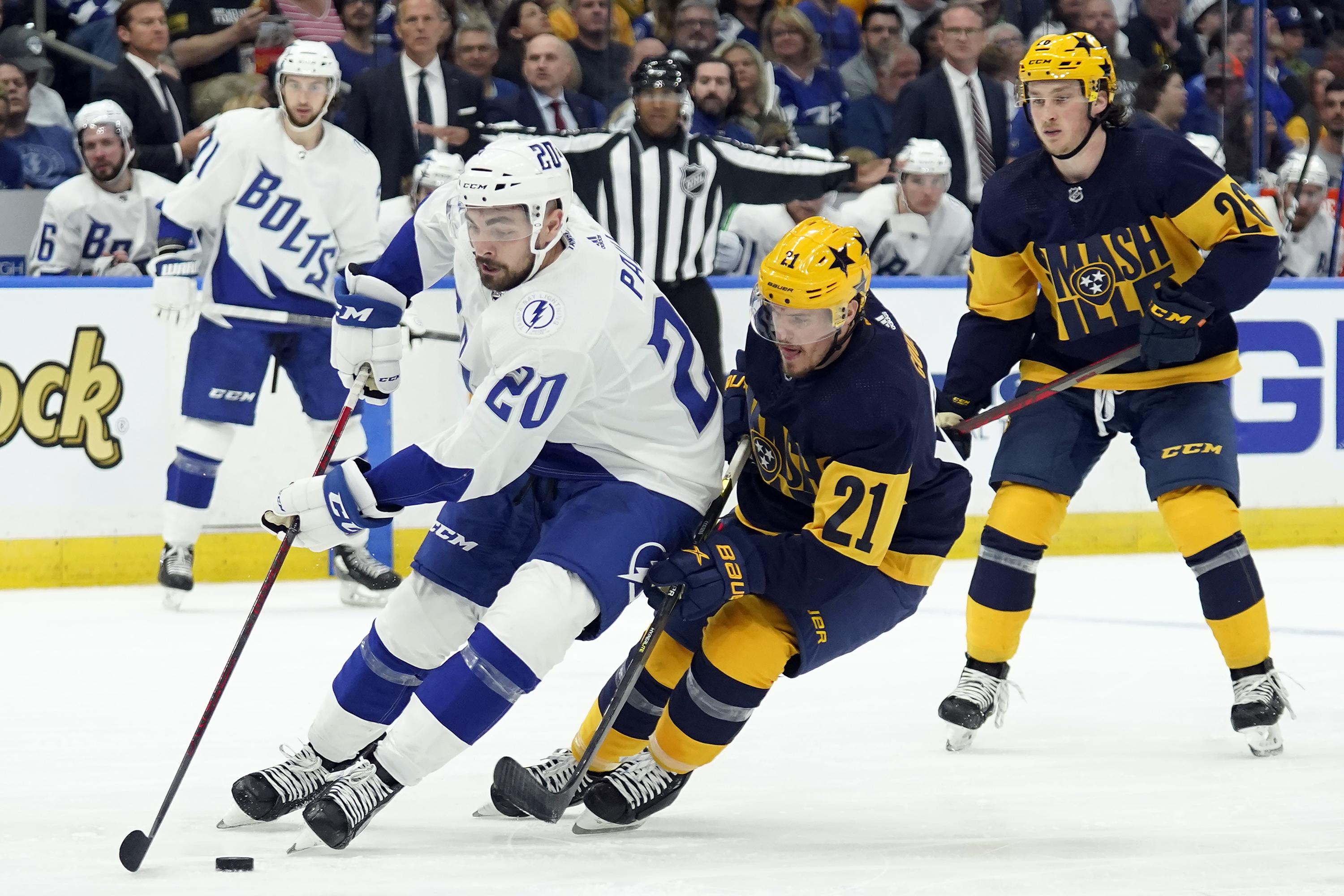 Lightning get goals from 6 players in big win over Predators | AP News