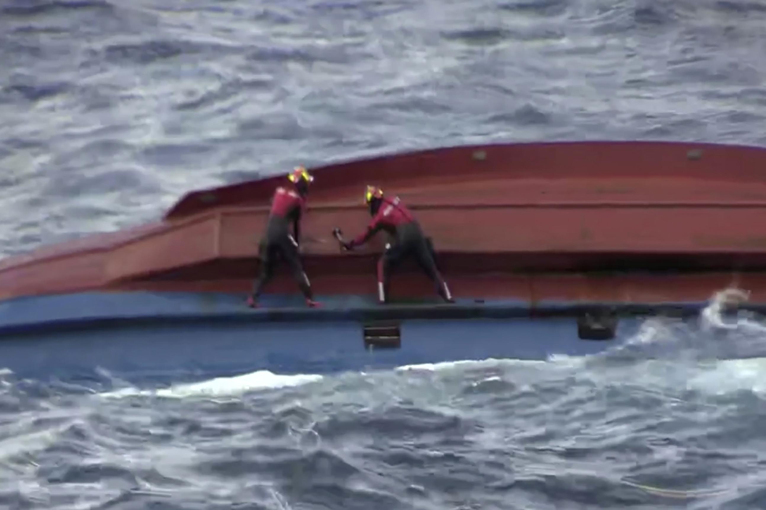 6 missing, a day after ship capsizes off South Korea | AP News