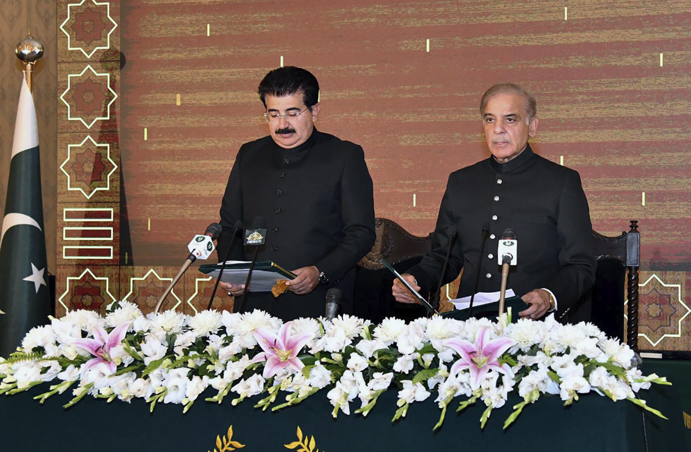 Sharif sworn in as Pakistan's new PM after week of drama | AP News
