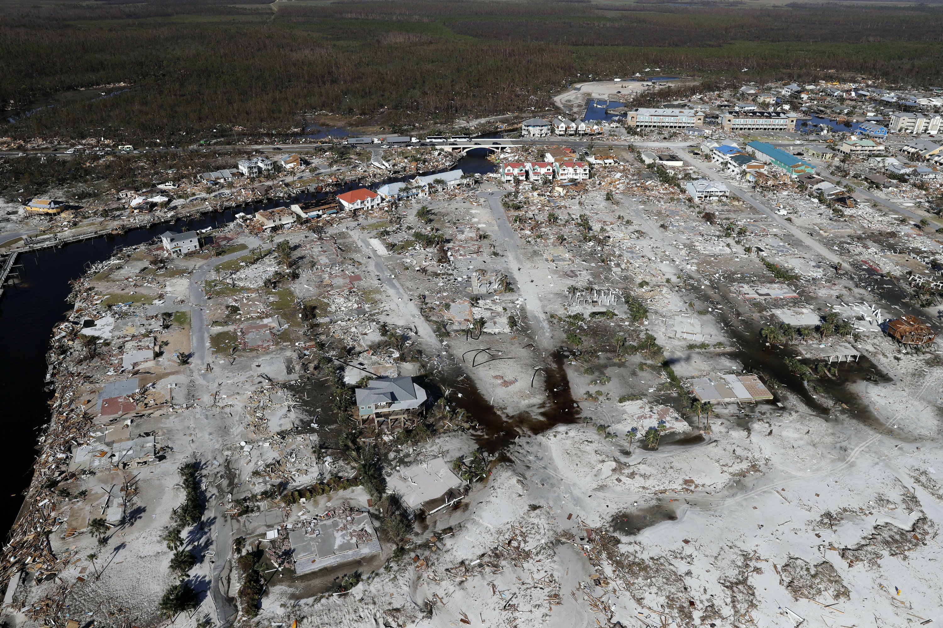 🔥 "Devastation from Hurricane Michael is seen in this aerial photo over ...