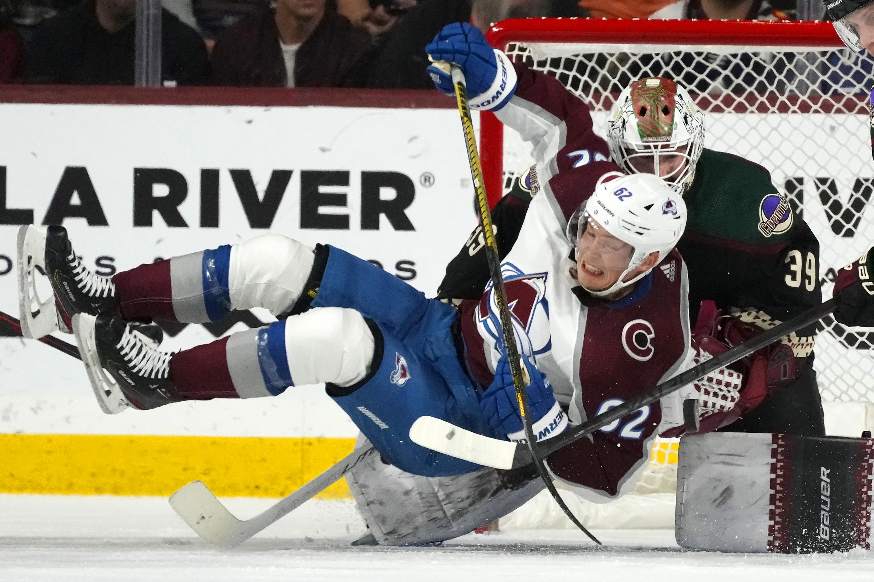 Carcone scores in debut, Coyotes end Avs' 4-game win streak | AP News