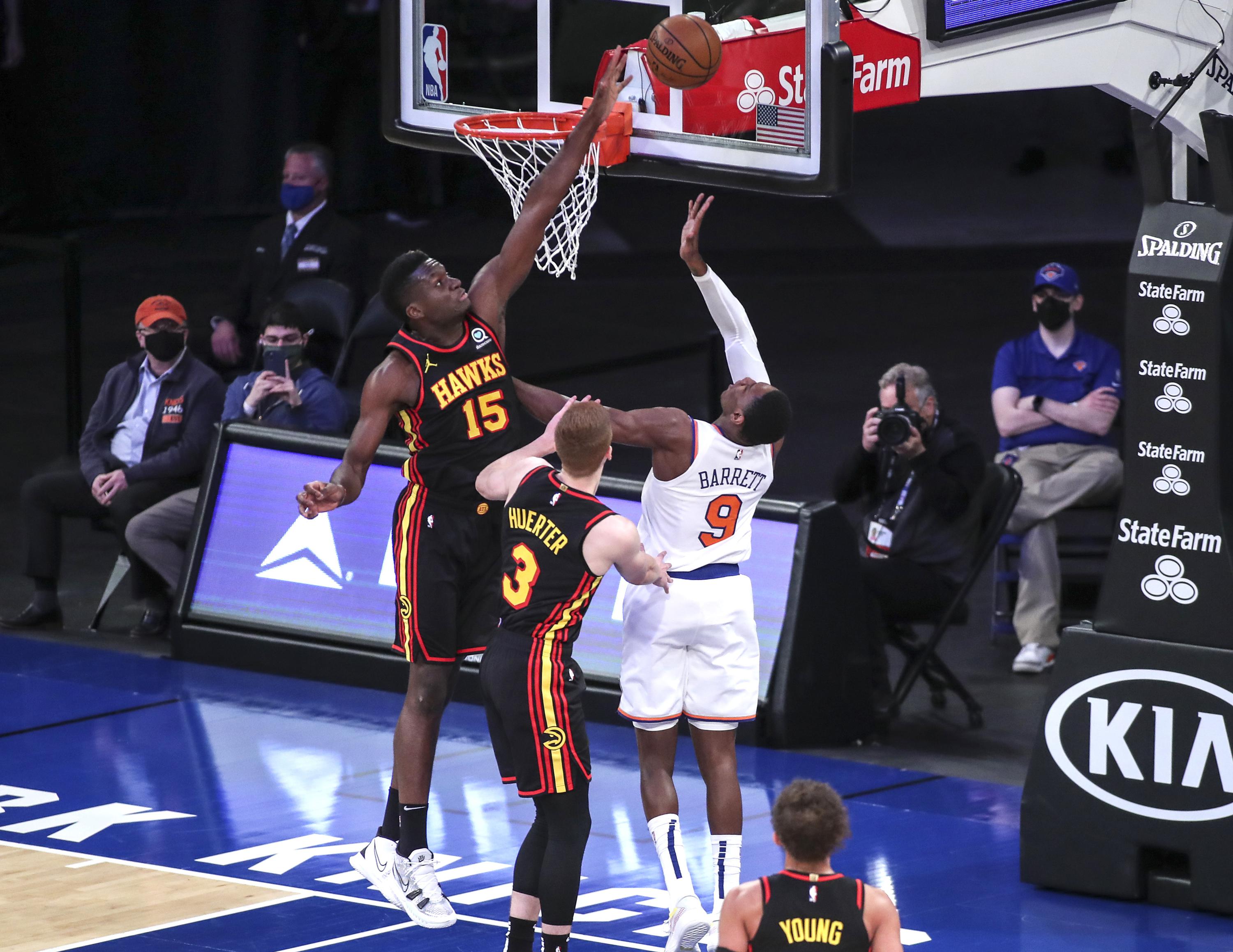 Hawks' Clint Capela sidelined by back contusion | AP News