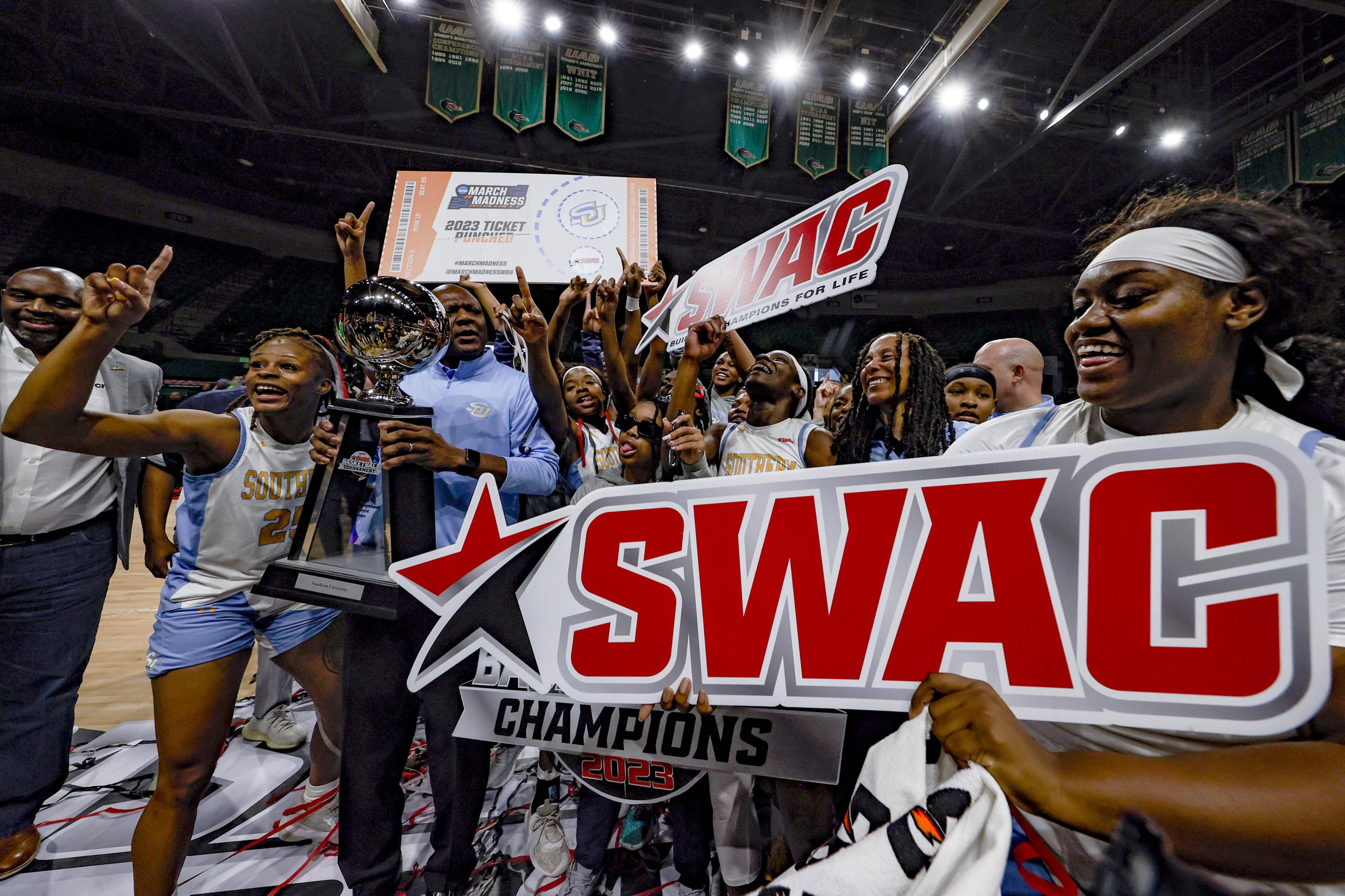 Southern women top Pine Bluff 62-53 to win SWAC | AP News
