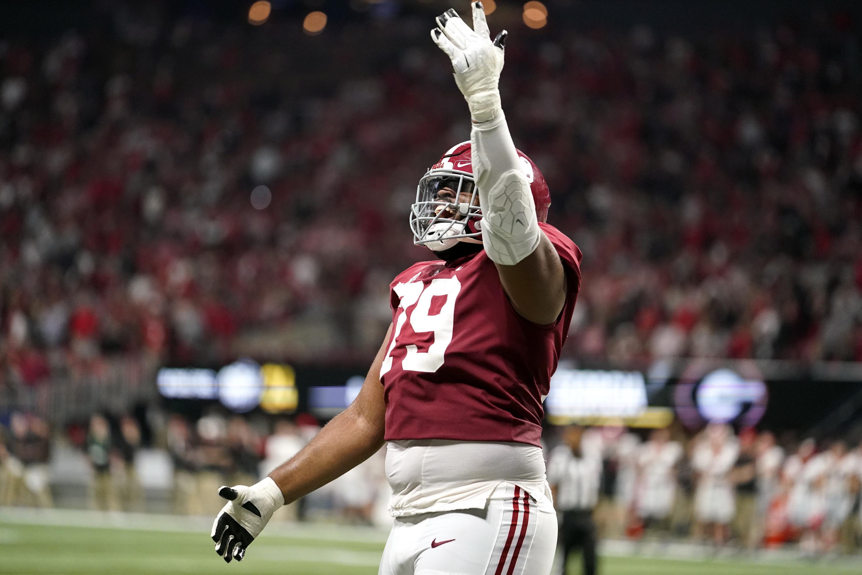 Alabama's O-line comes up big in SEC championship vs Georgia | AP News