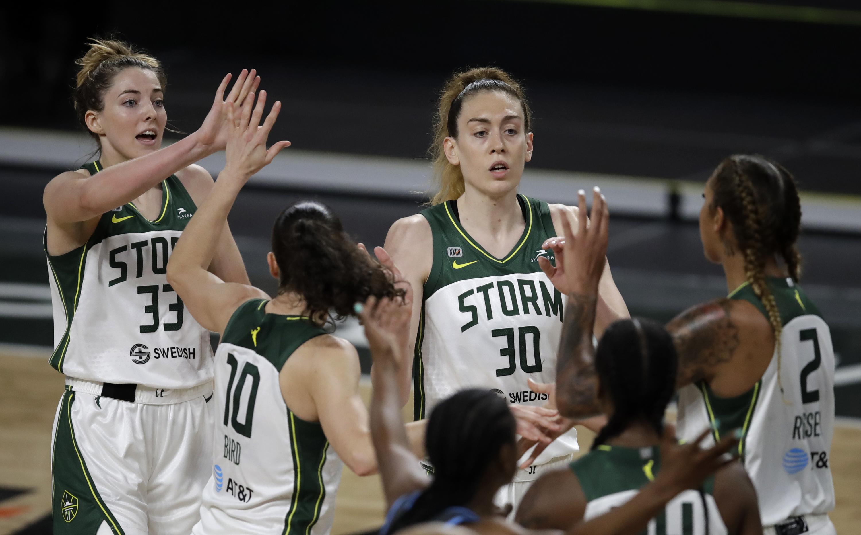 Storm stay unbeaten on road with 86-75 victory over Dream | AP News