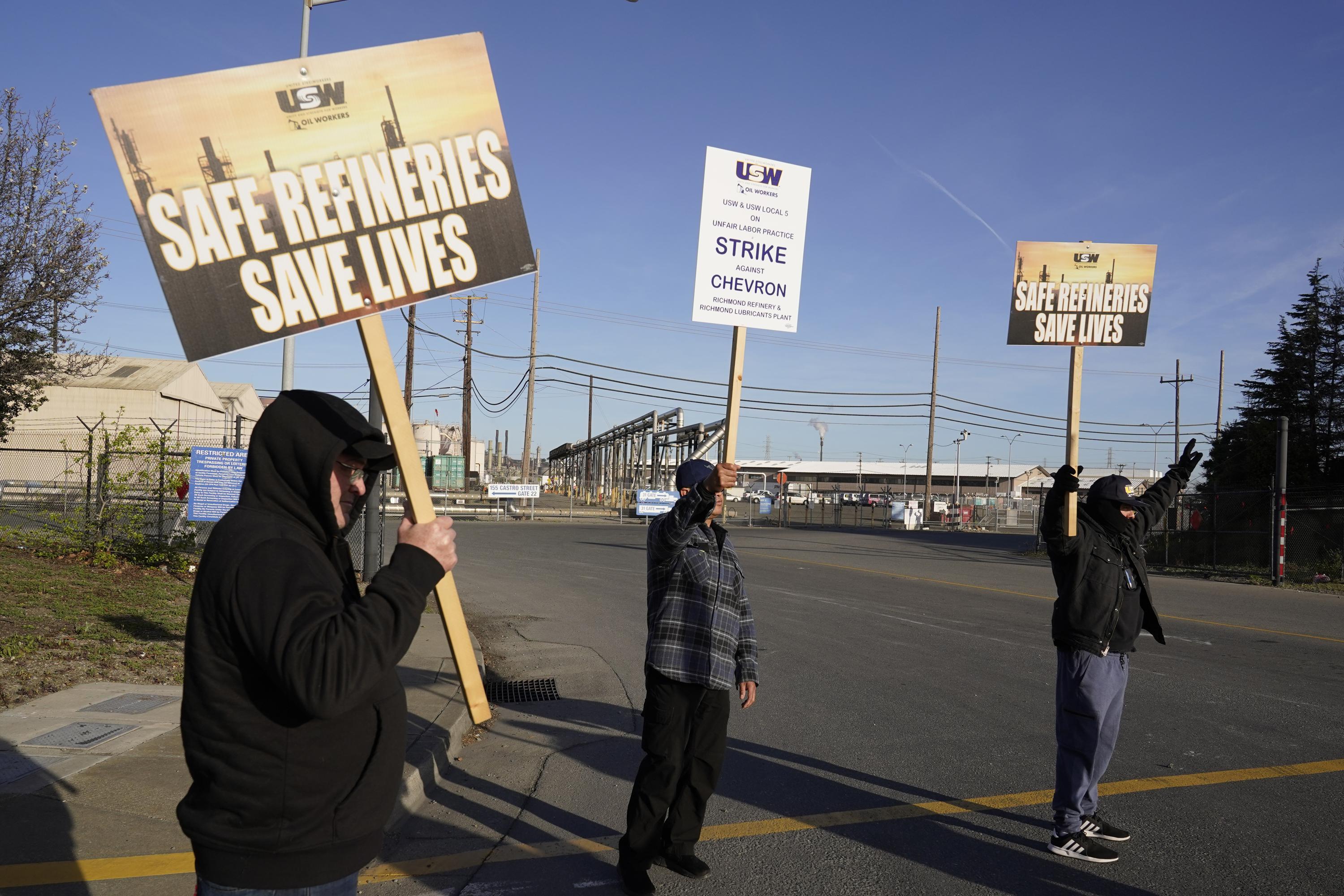 Workers go on strike at California refinery owned by Chevron | AP News