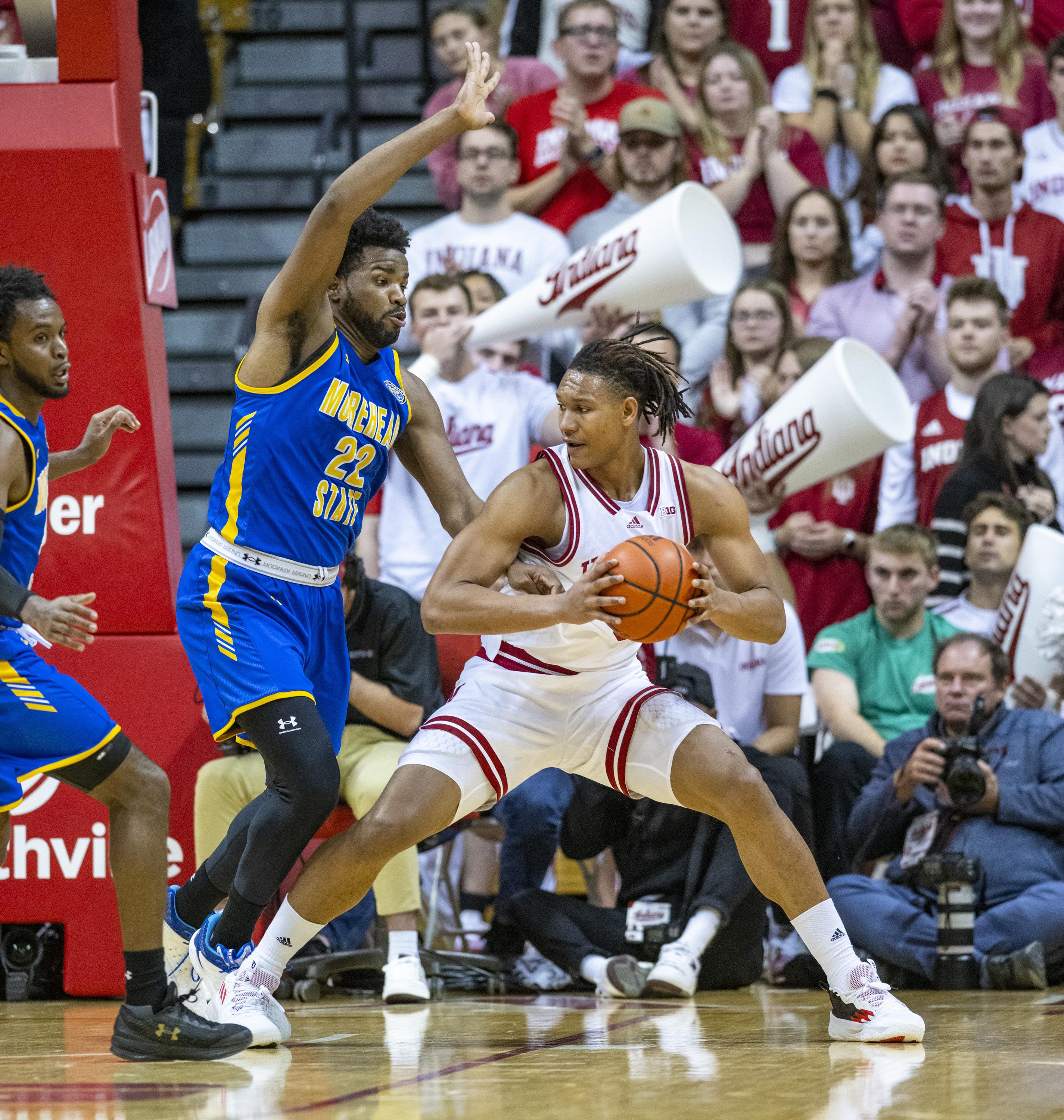 No. 13 Hoosiers rout Morehead State 88-53 in season opener | AP News