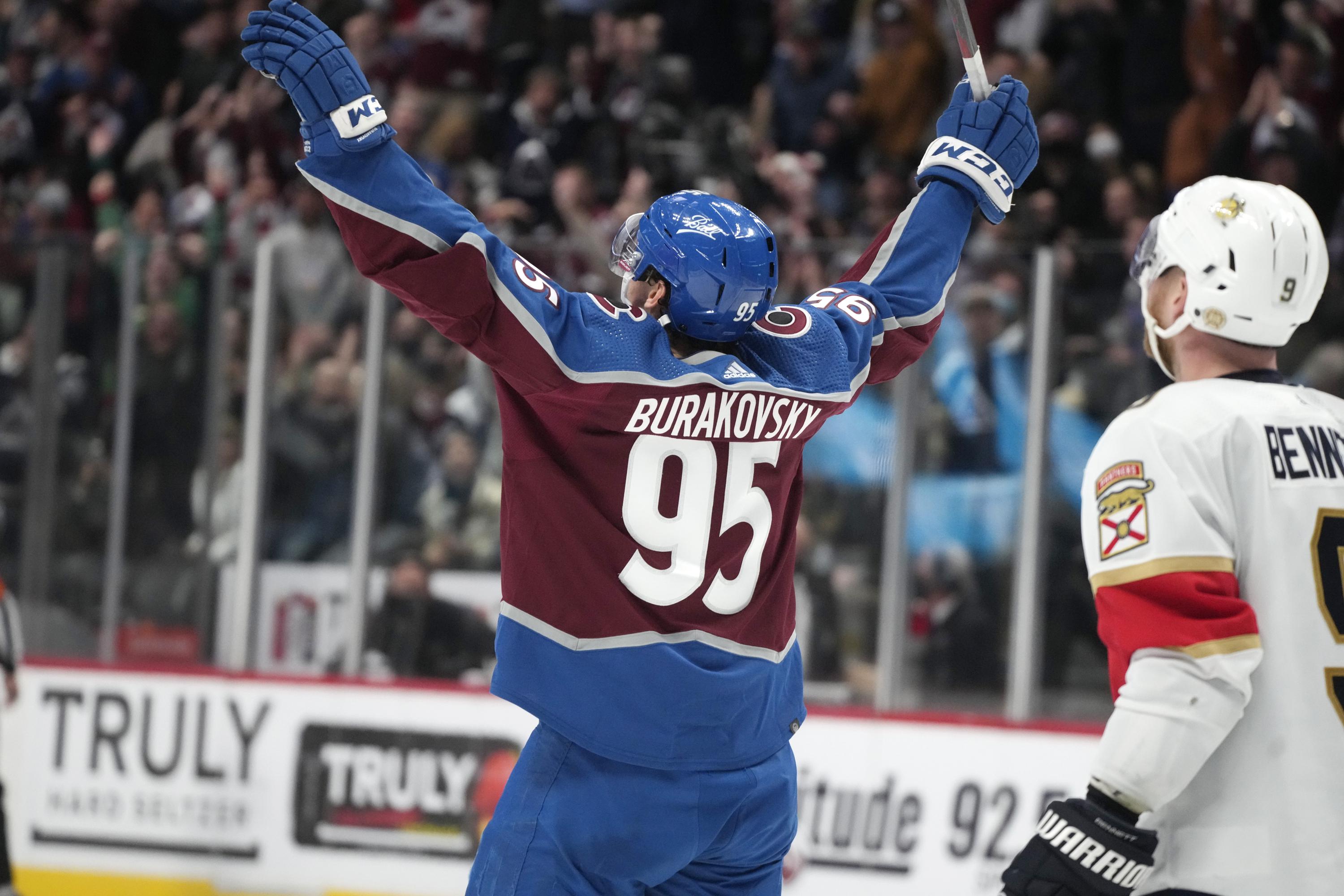 Burakovsky gets 1st career hat trick, Avs beat Panthers 3-2 | AP News